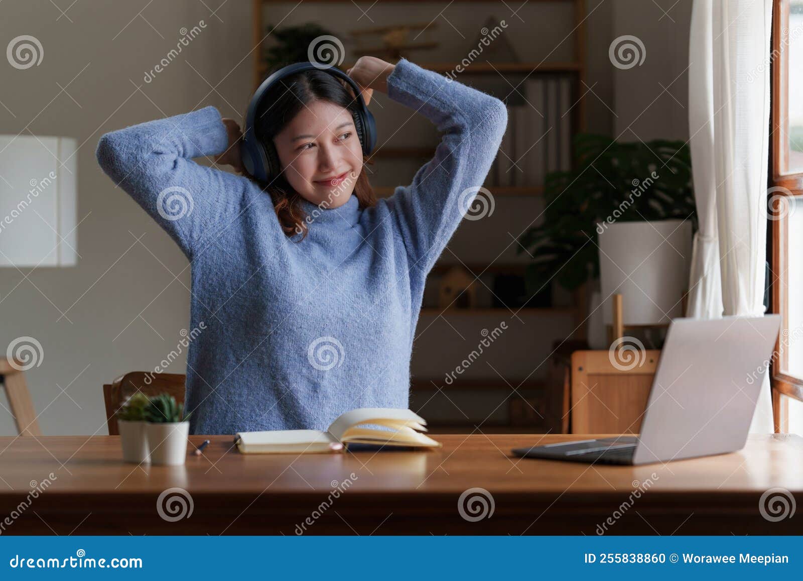 Young College Student Studying by Video Call E-learning, Online ...