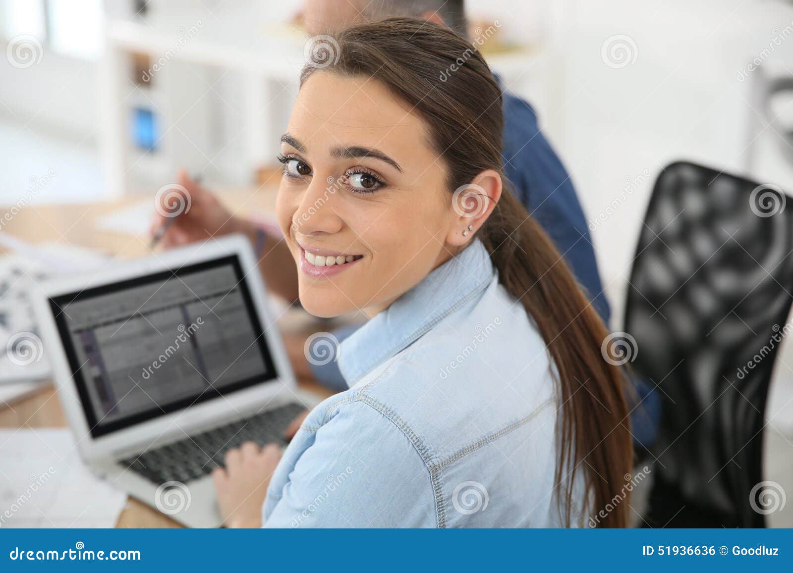 Young College Student Working on Laptop Stock Photo - Image of ...