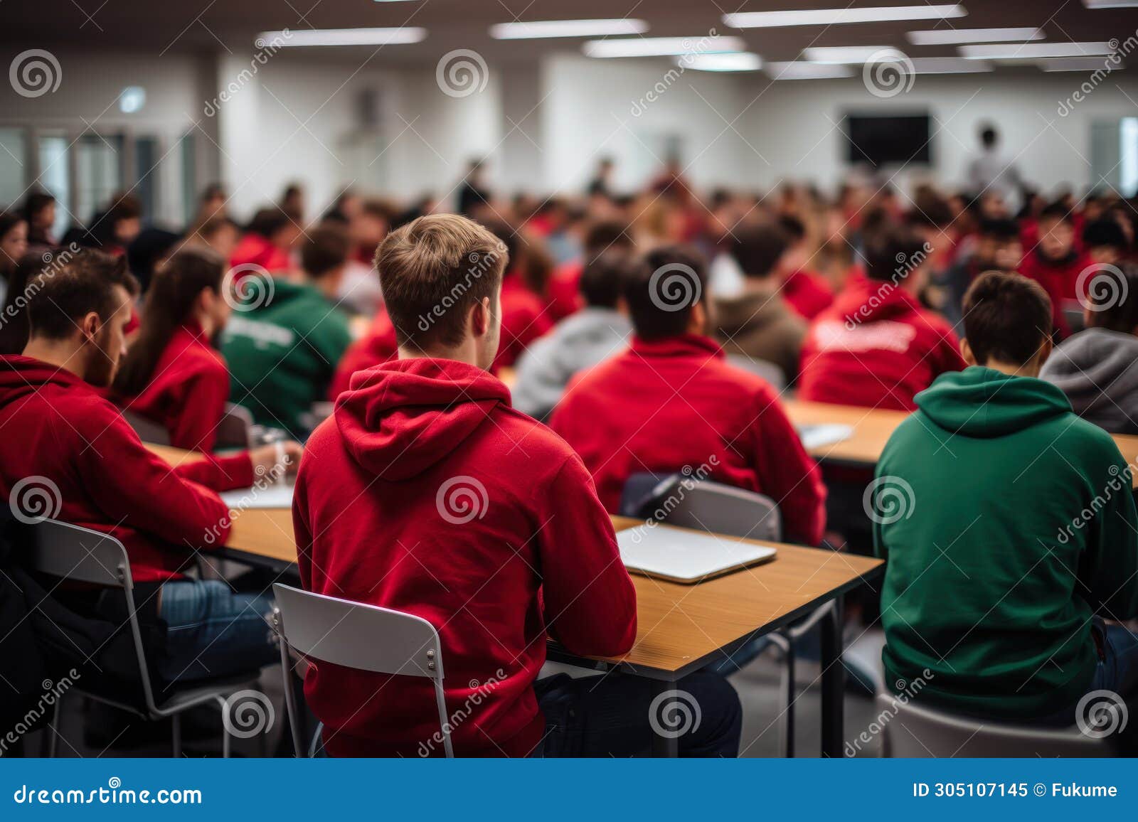 Young College Students Sitting in Class. Stock Image - Image of ...