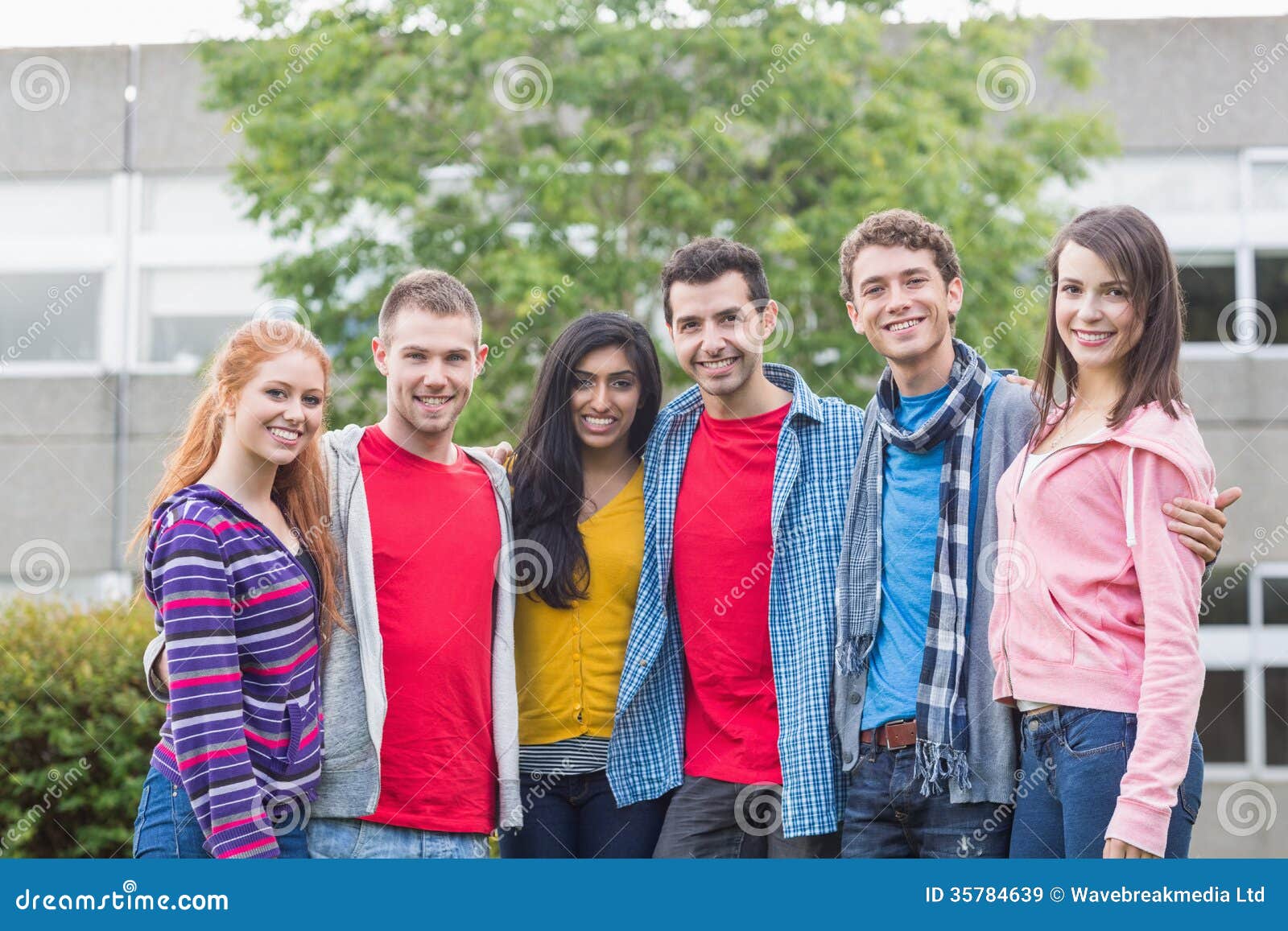 Young College Students Standing in Park Stock Image - Image of friends ...