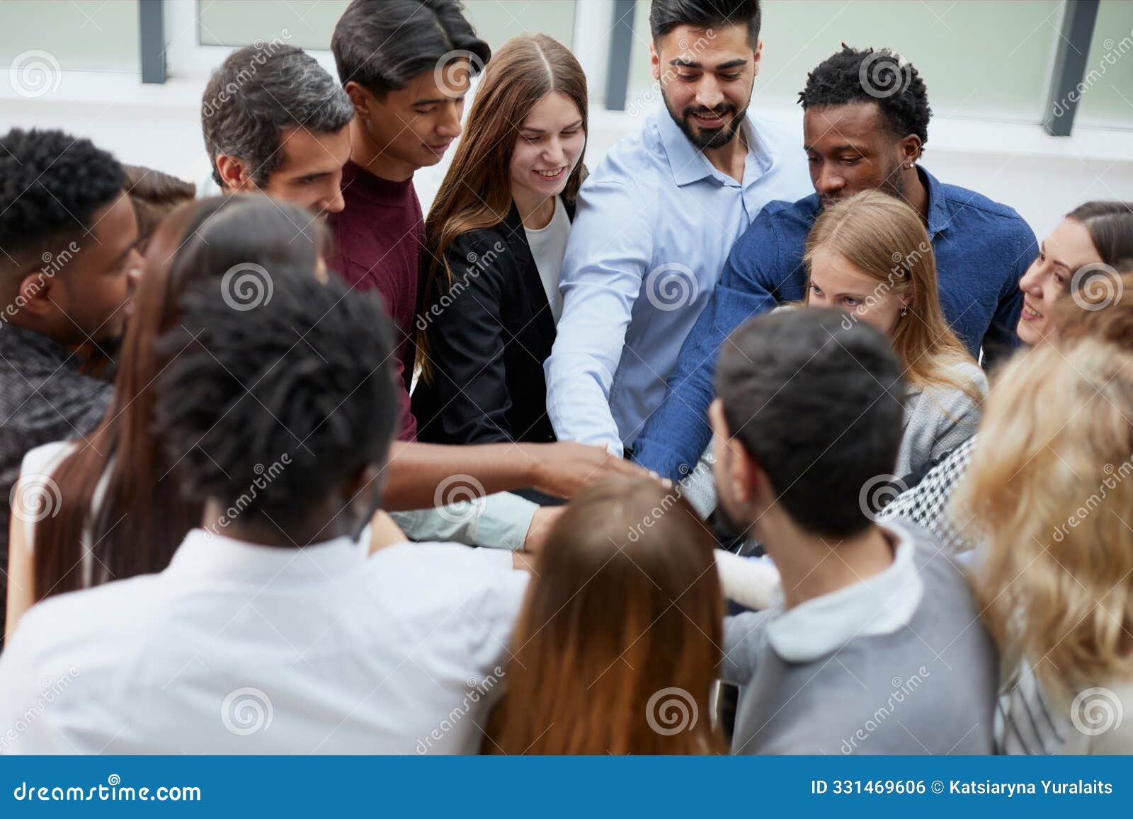 Young College Students Teamwork Stacking Hand Concept Stock Photo ...