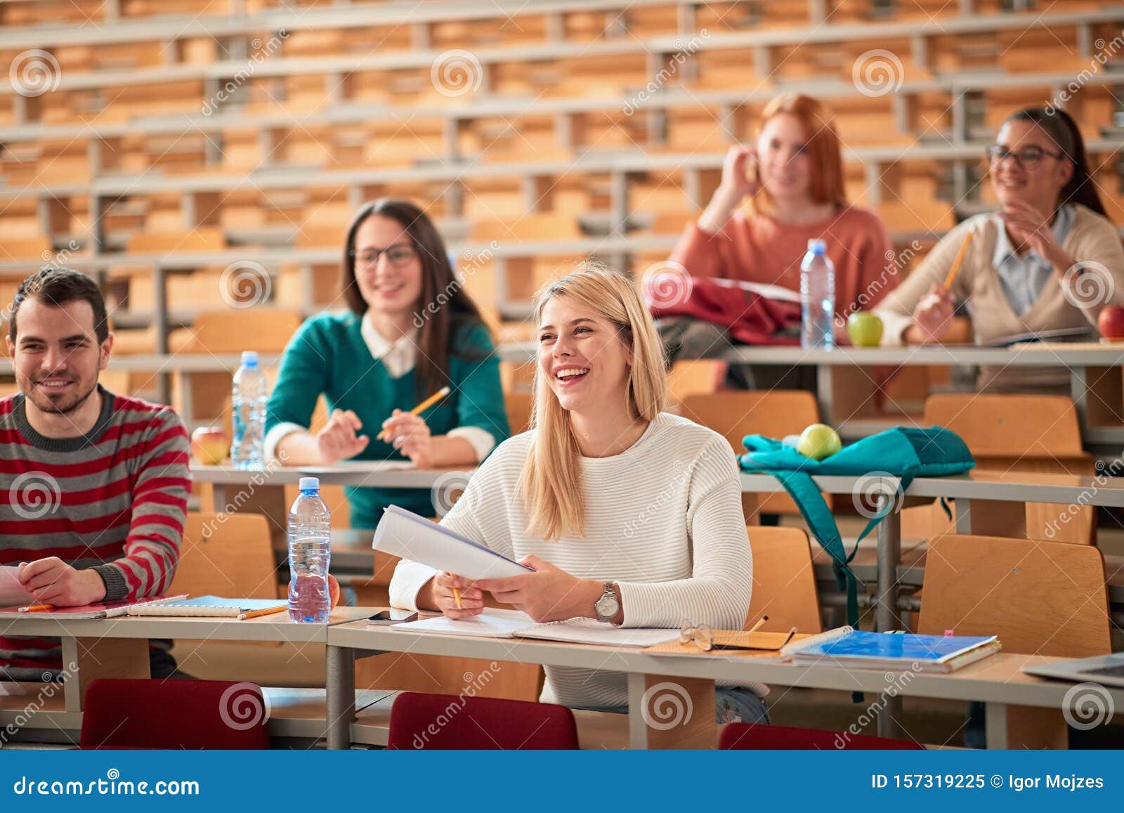 Young College Students on University Education Stock Image - Image of ...