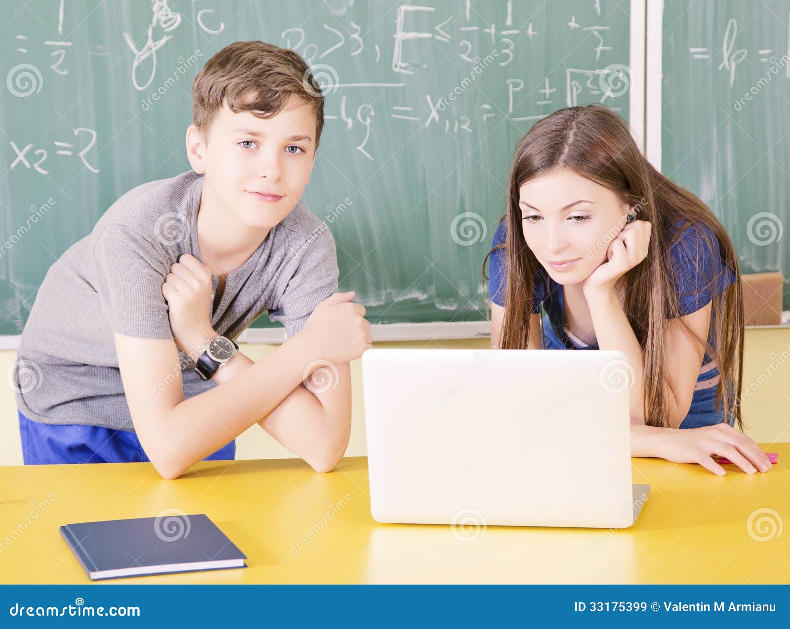 Young College Students Using Laptop Stock Image - Image of handsome ...