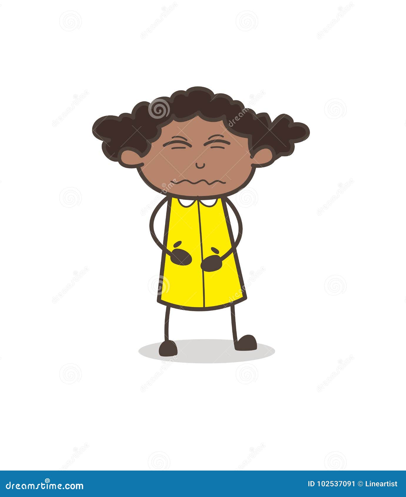 Young Comic Kid Girl Confounded Face Expression Stock Illustration ...