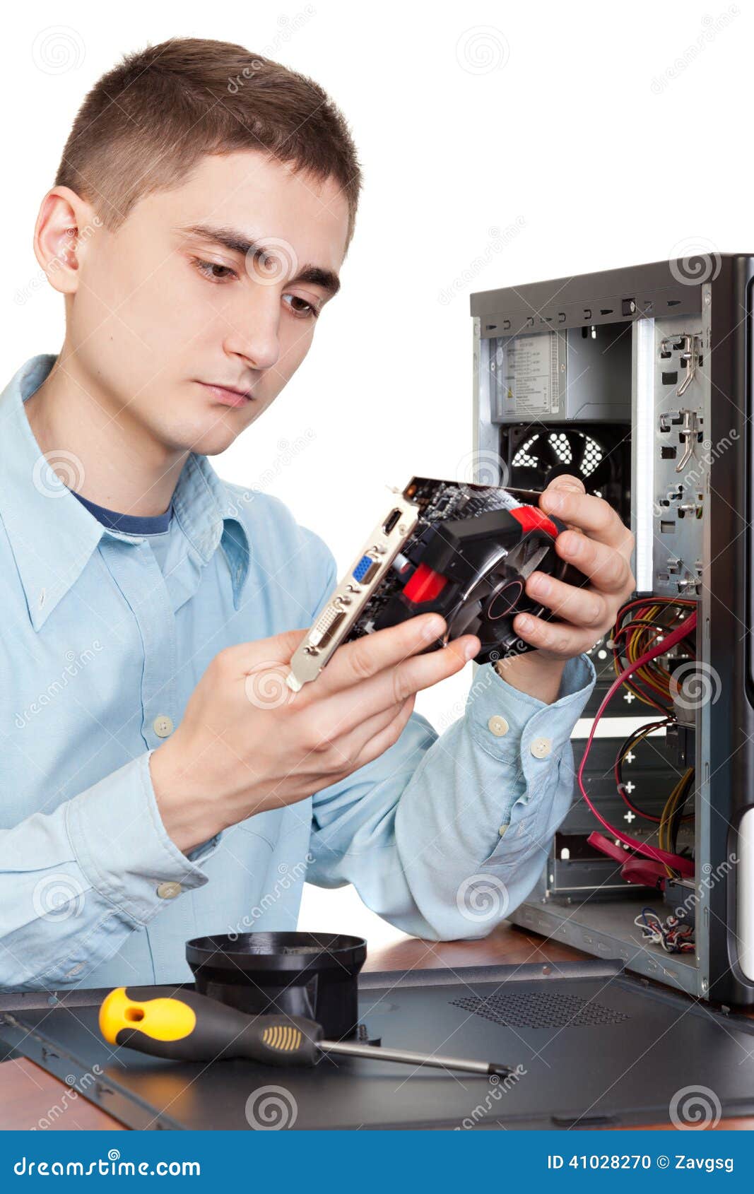 Young computer engineer stock photo. Image of human, disassemble - 41028270