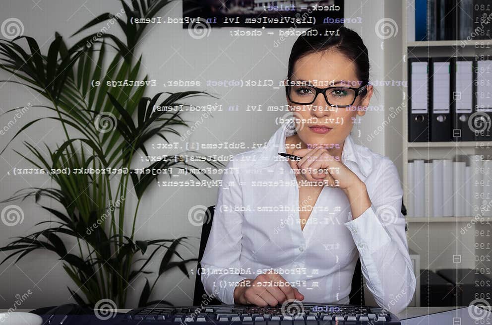 Young Computer Programmer stock image. Image of pensive - 84515541