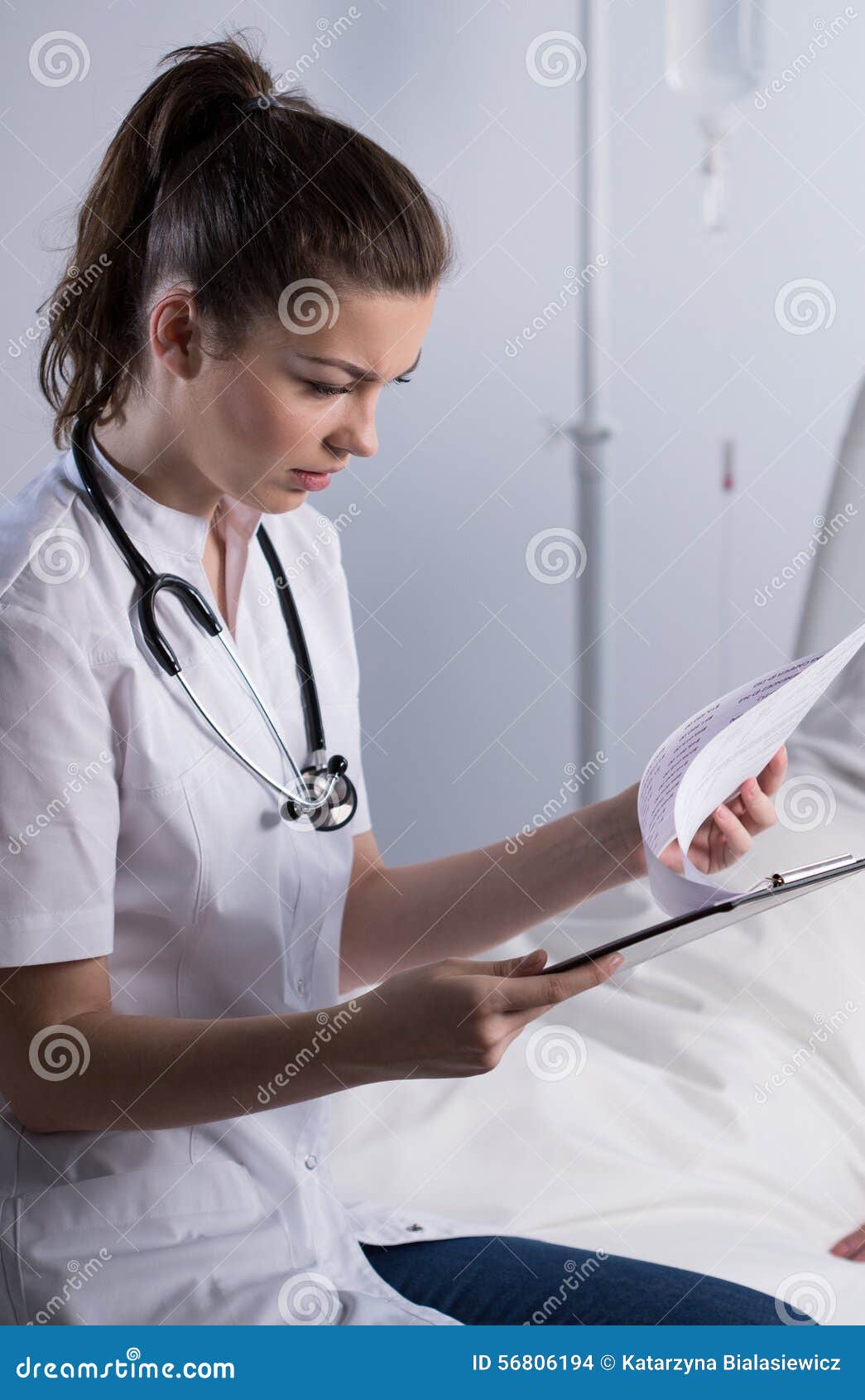 Young concerned doctor stock photo. Image of check, physician - 56806194