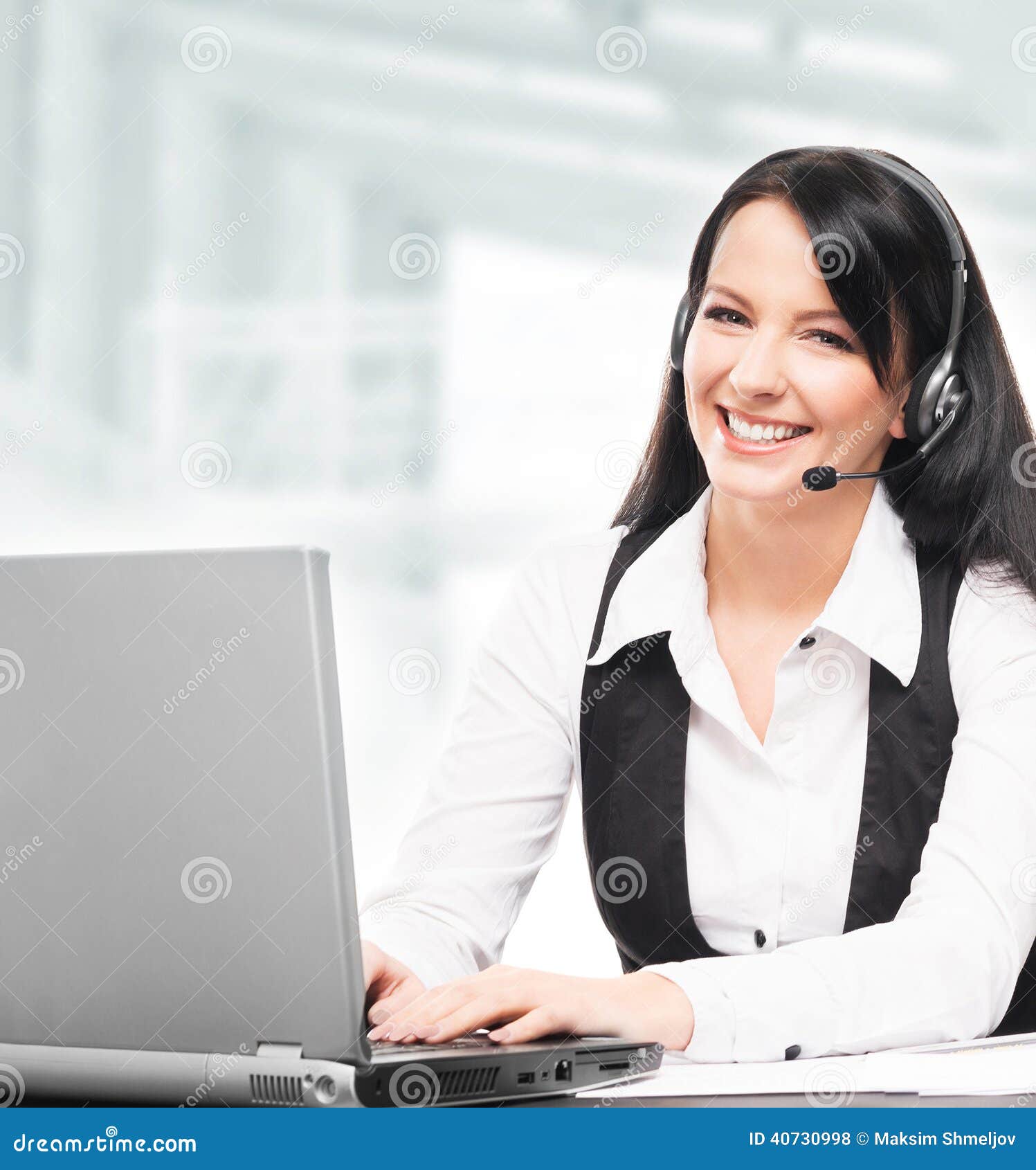 Young, Confident and Beautiful Customer Support Operator Stock Photo ...
