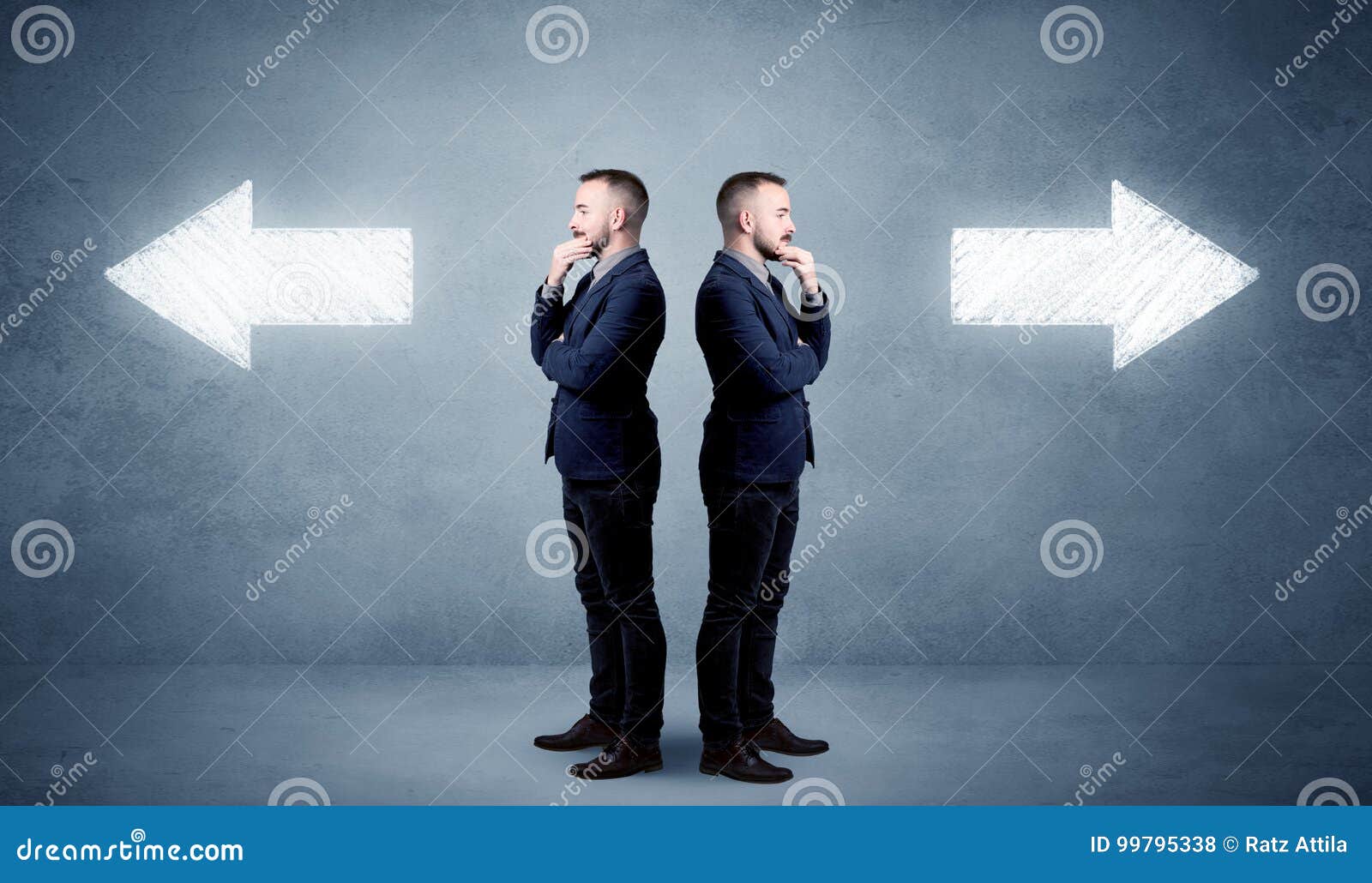 Businessman with Two Choices Stock Photo - Image of creative, human ...