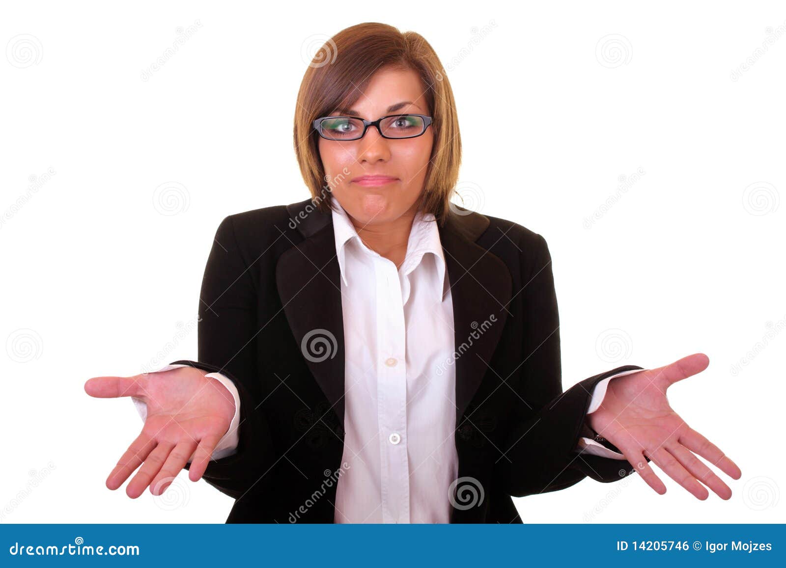 Young Confused Businesswoman Stock Photo - Image of pretty, portrait ...