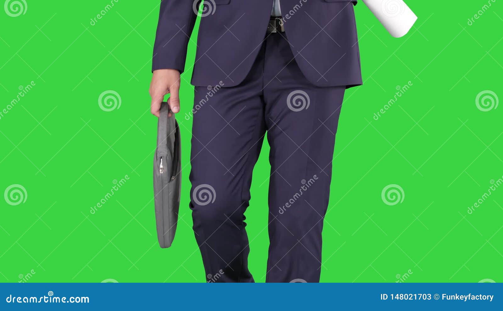 Young Construction Architect with Briefcase Walking on a Green Screen ...