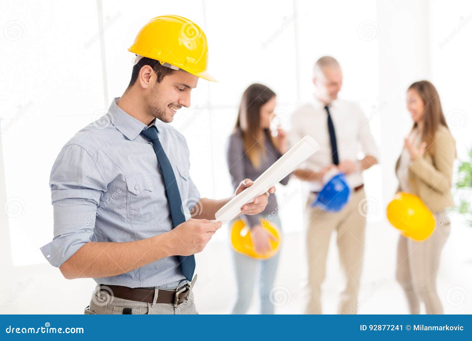 Young Construction Engineer Stock Image - Image of business, horizontal ...
