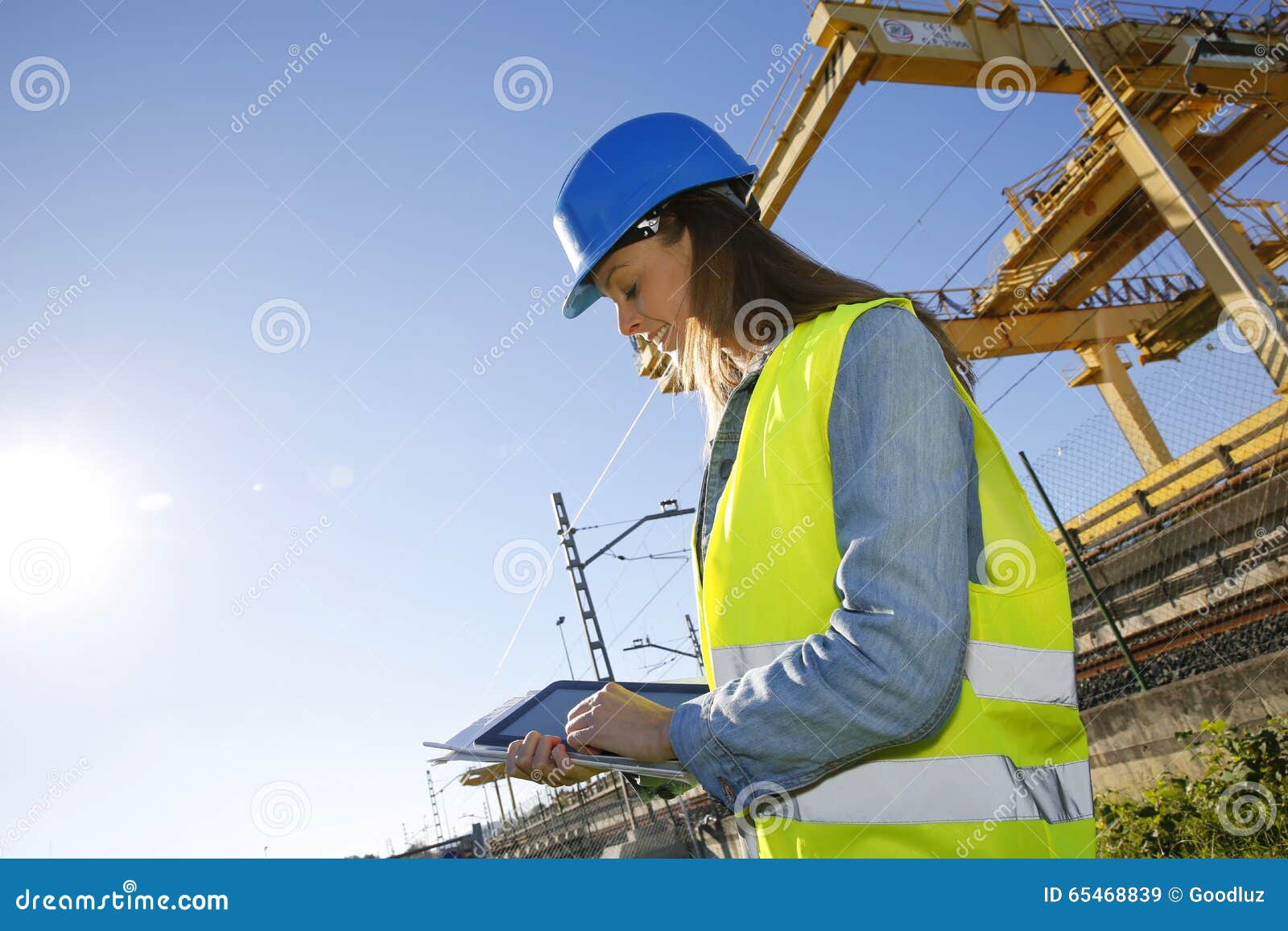 Young Construction Manager on Building Site with Tablet Stock Image ...