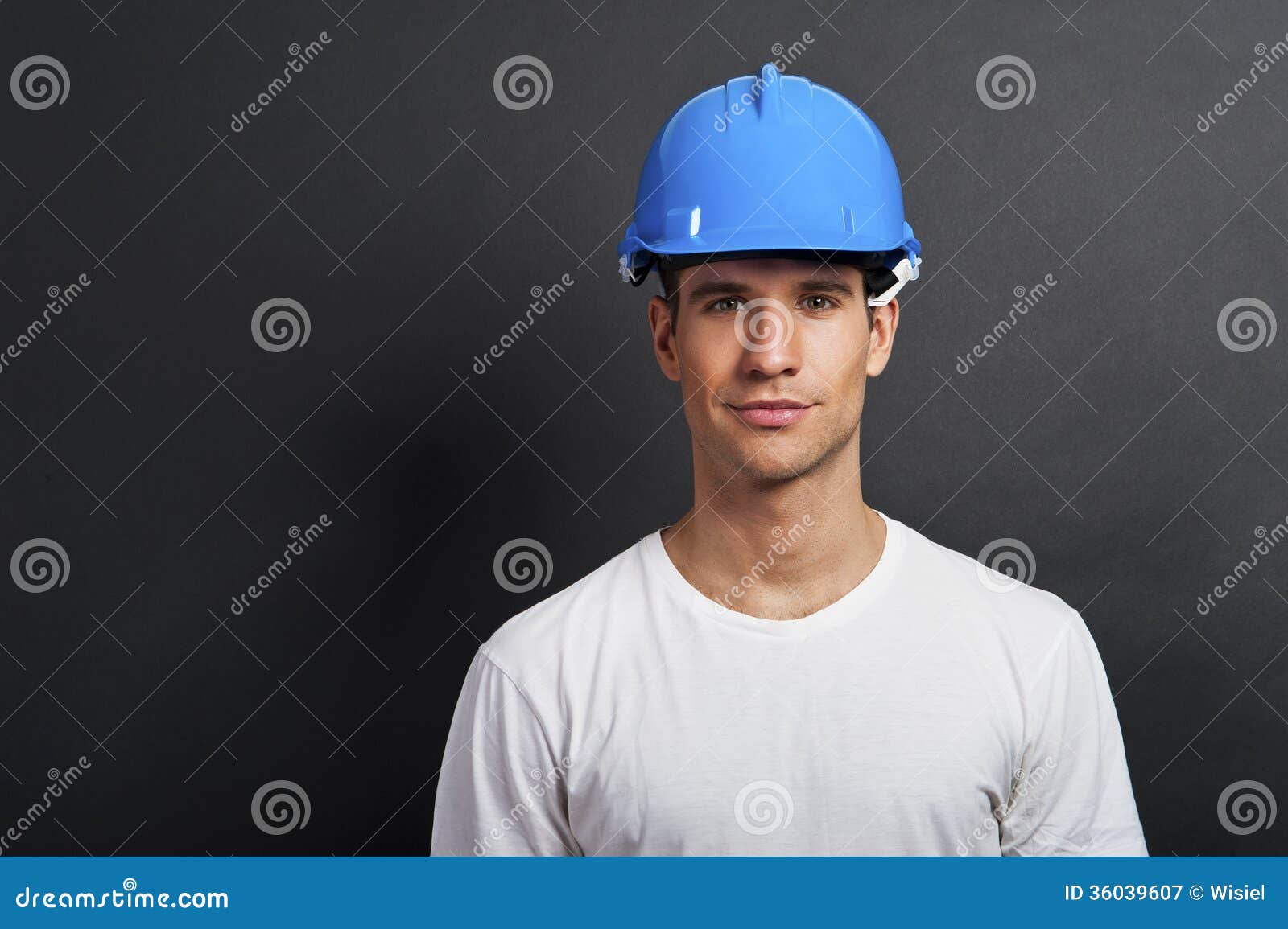 Young Construction Worker in Hard Hat Stock Image - Image of engineer ...