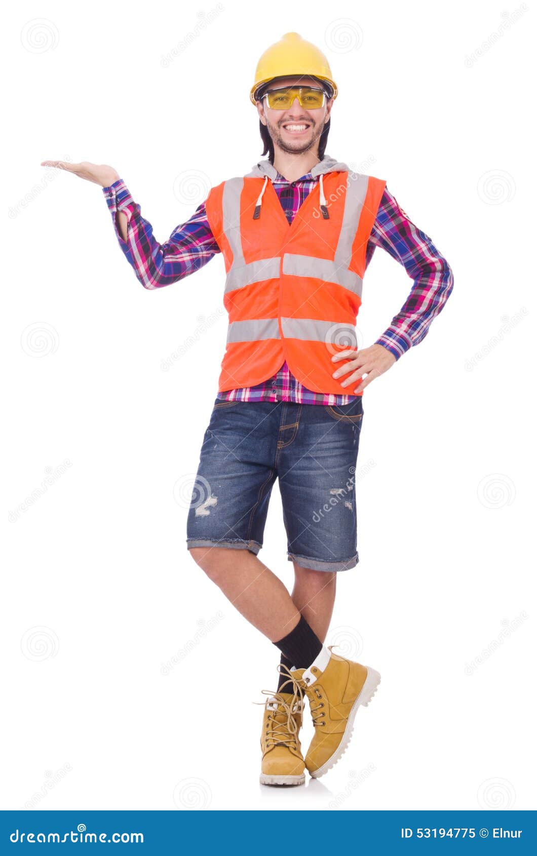 Young Construction Worker Holding Isolated on Stock Image - Image of ...