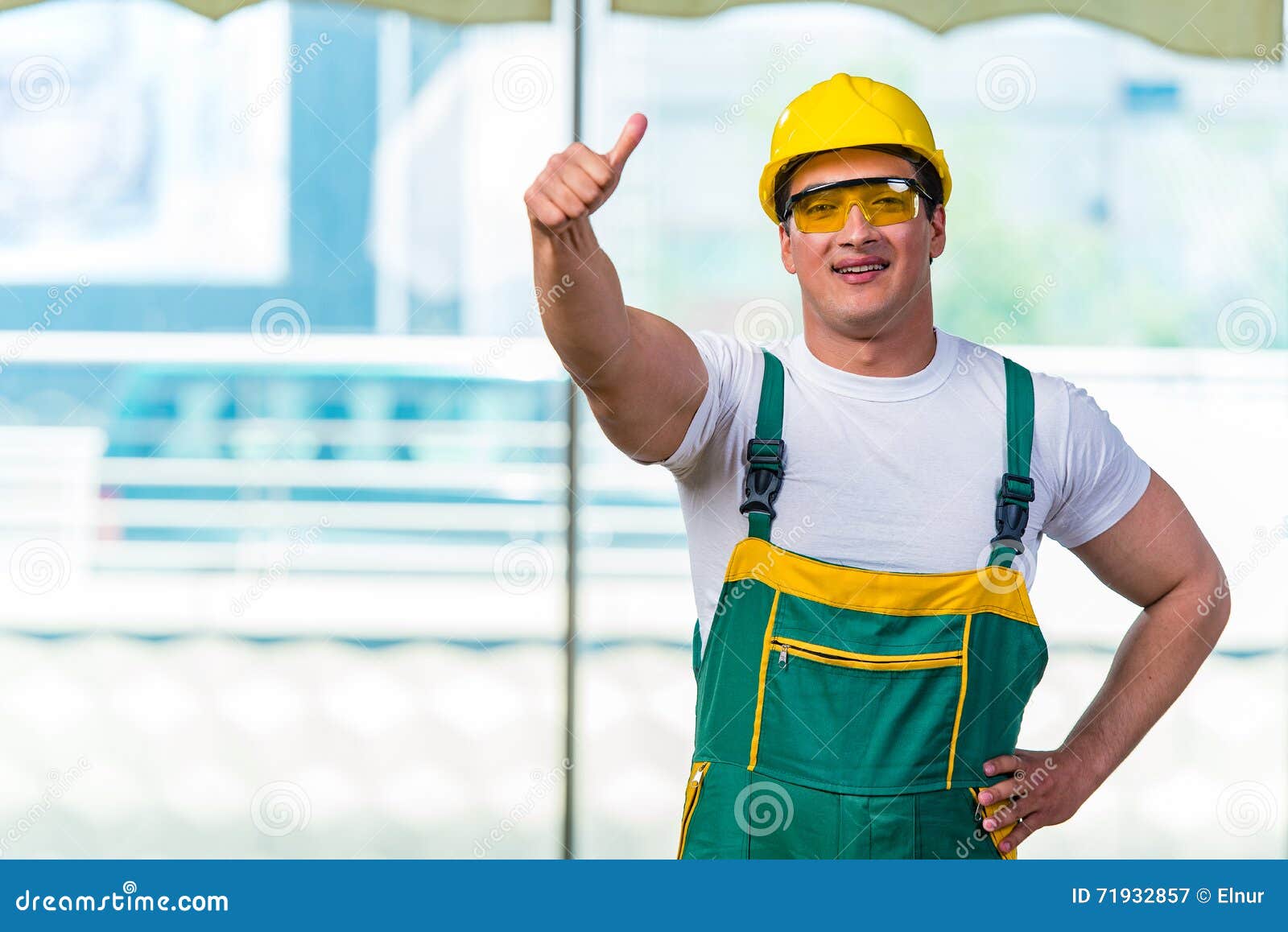 The Young Construction Worker Working at the Site Stock Image - Image ...