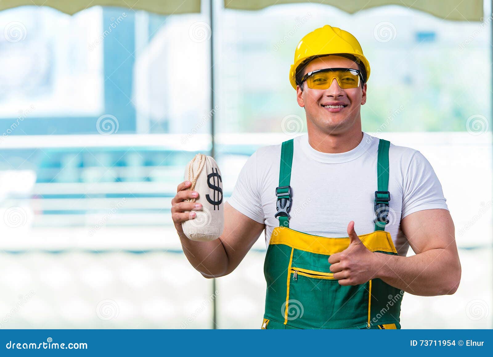 The Young Construction Worker Working at the Site Stock Photo - Image ...