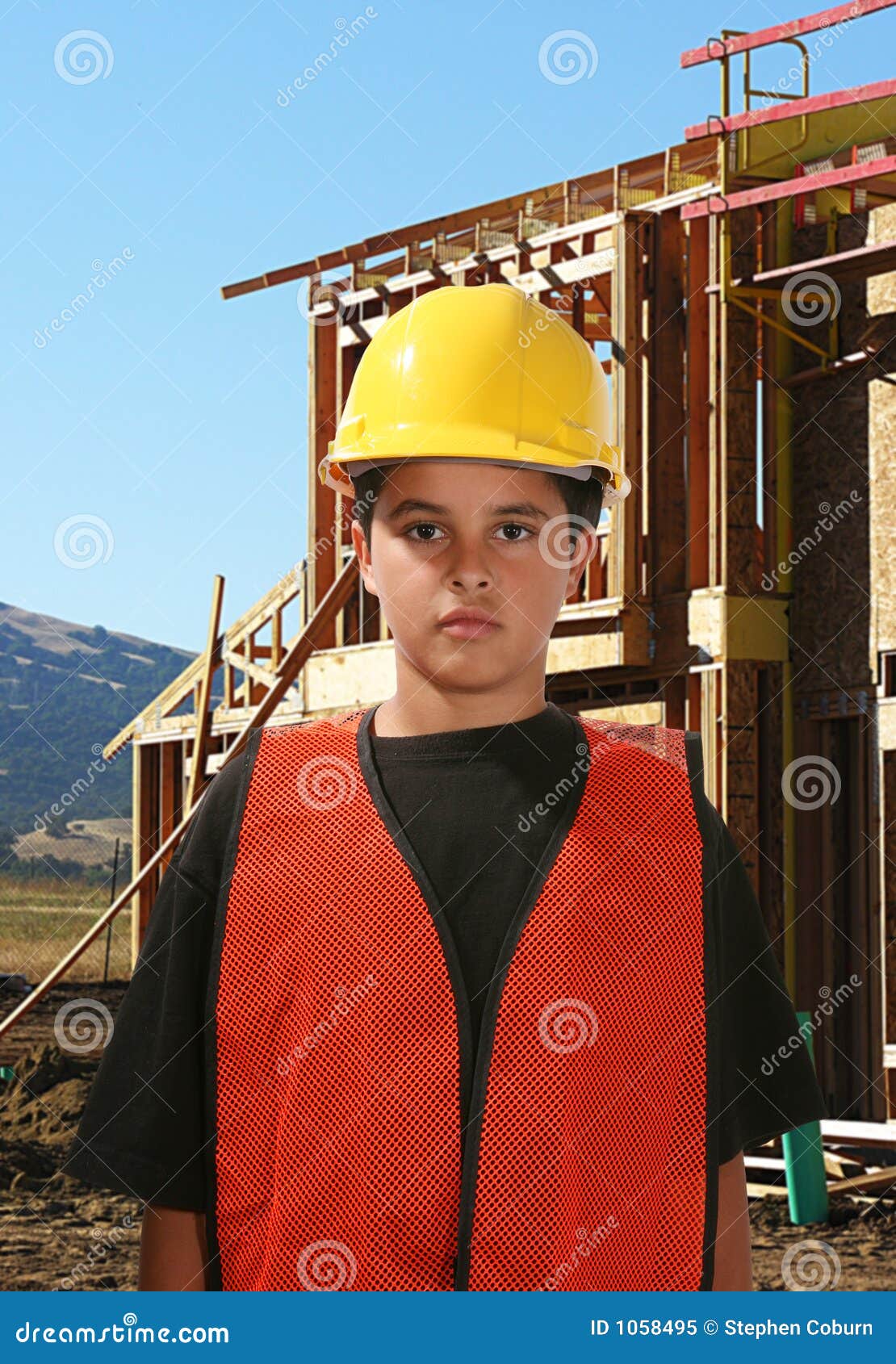 Young Constuction Worker stock image. Image of chalk, carpentry - 1058495