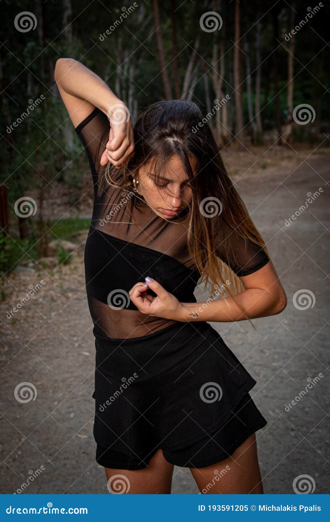 Young Contemporary Dancer And Choreographer Dancing Outdoors Woman