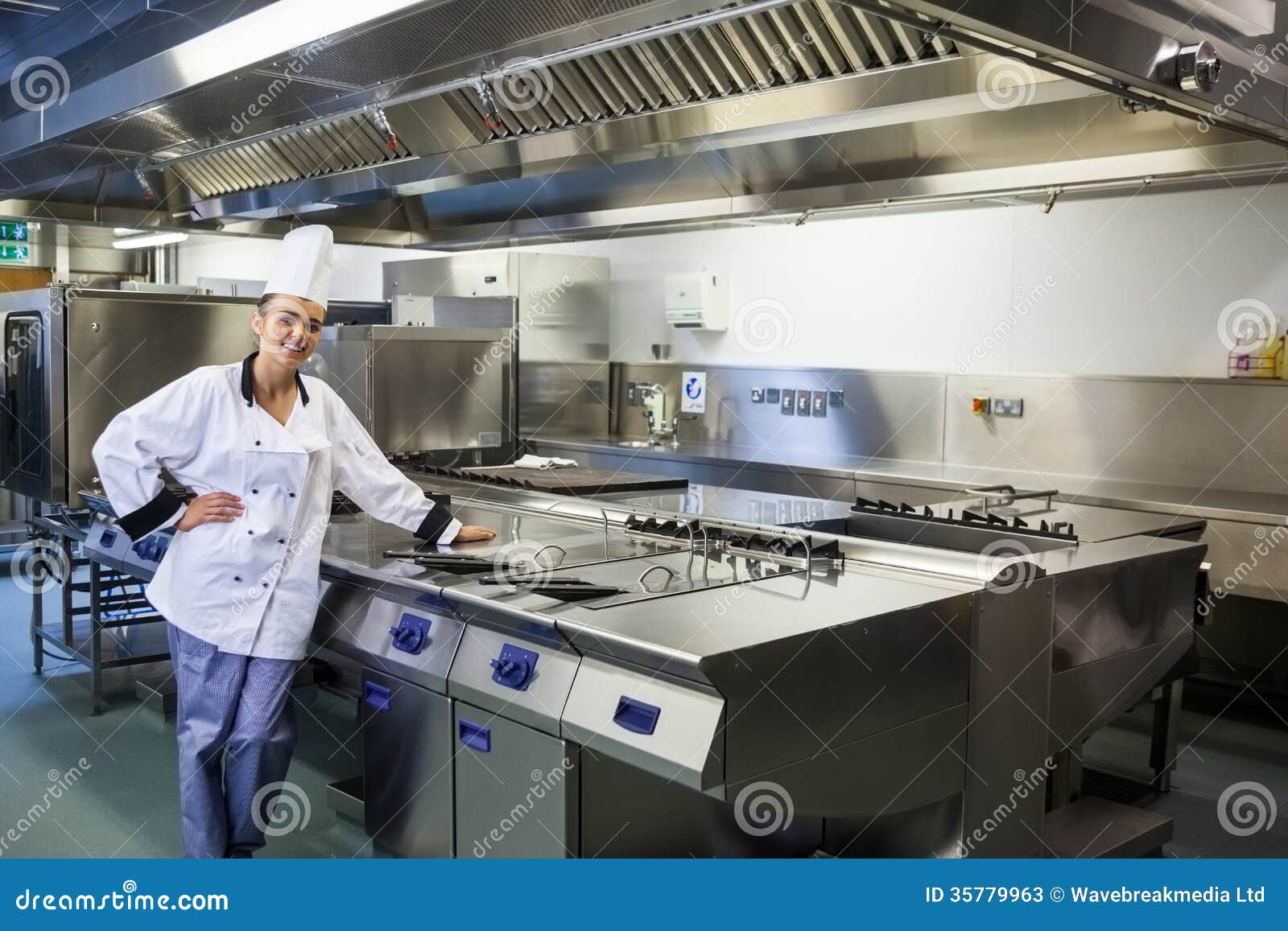 Young Content Chef Standing Next To Work Surface Stock Image - Image of ...