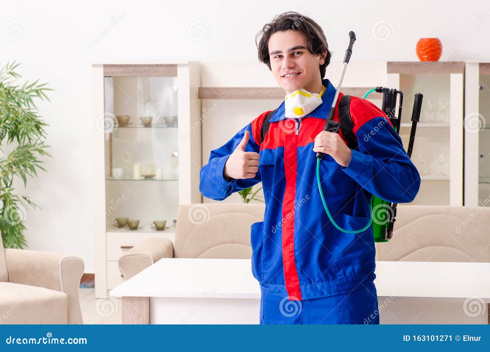 Young Contractor Doing Pest Control at Home Stock Image - Image of ...