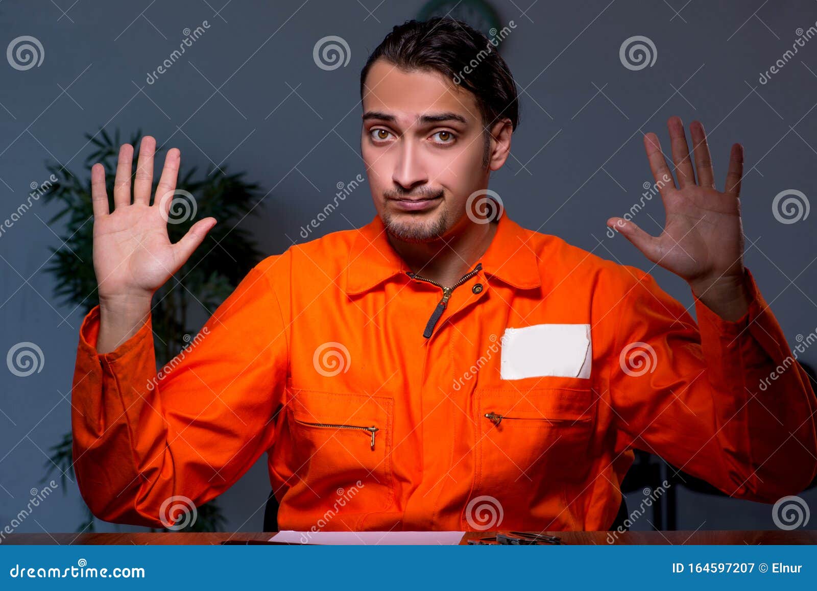 Young Convict Man Sitting in Dark Room Stock Image - Image of arrest ...