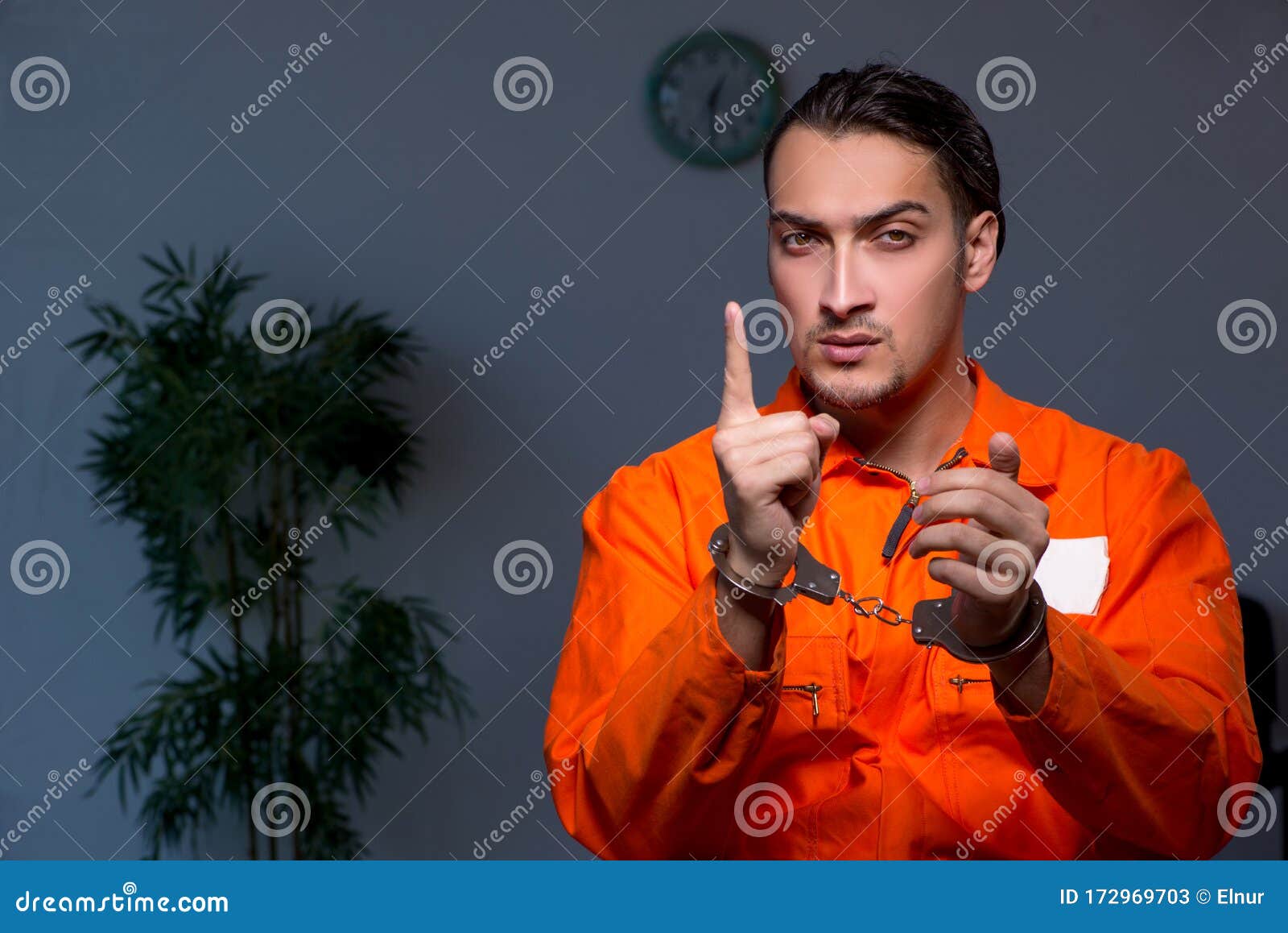 Young Convict Man Sitting in Dark Room Stock Image - Image of ...