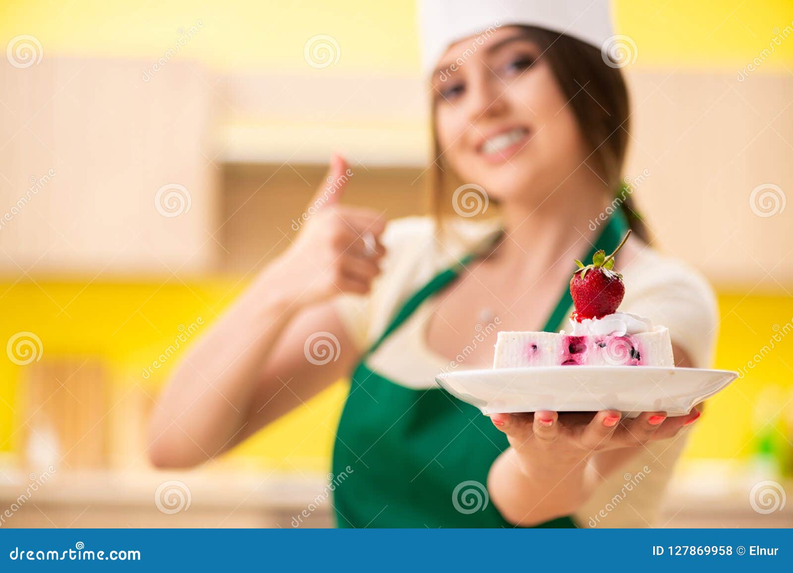The Young Cook Cooking Cakes in the Kitchen Stock Photo - Image of cook ...