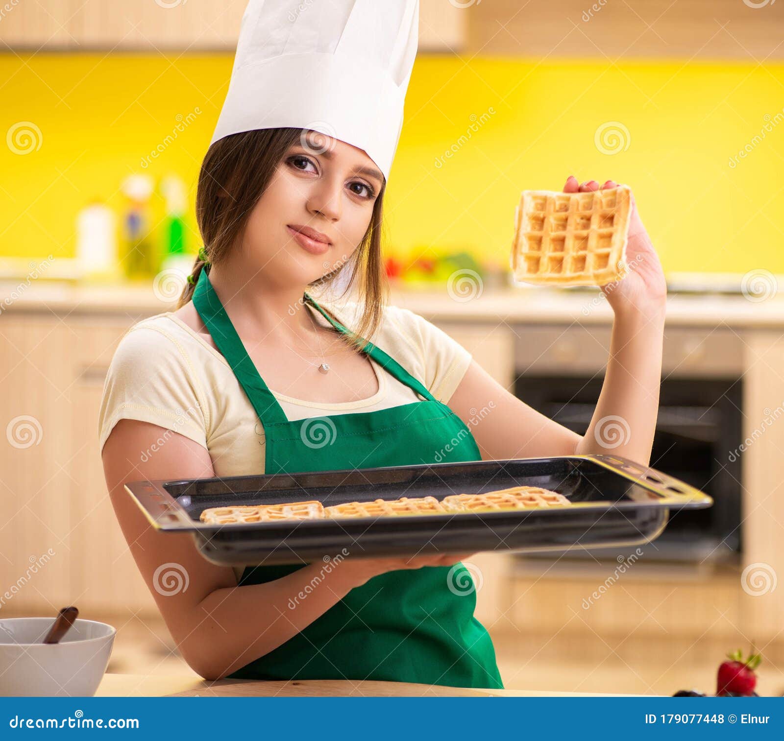 Young Cook Cooking Cakes in the Kitchen Stock Photo - Image of cake ...