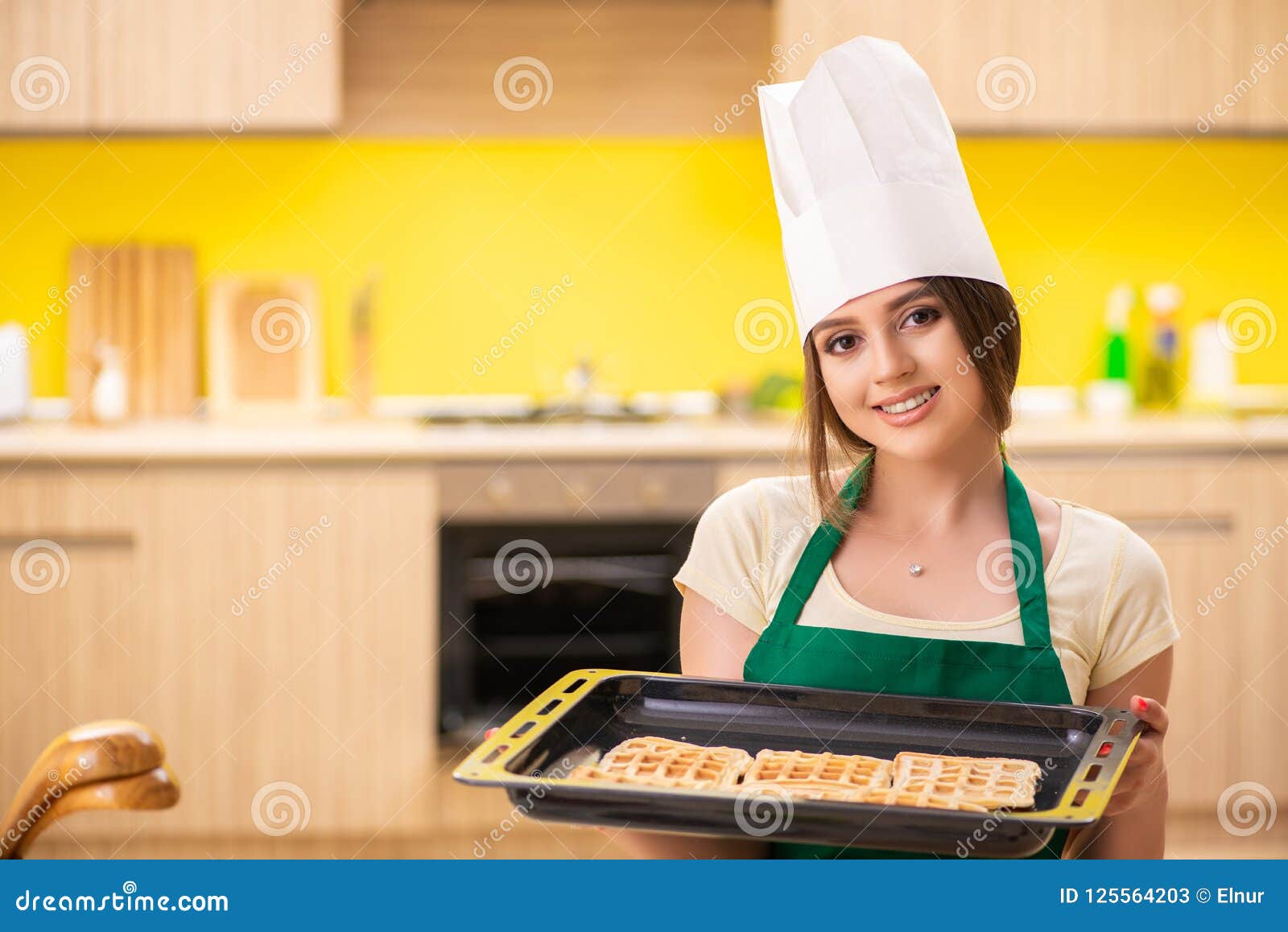 The Young Cook Cooking Cakes in the Kitchen Stock Image - Image of home ...