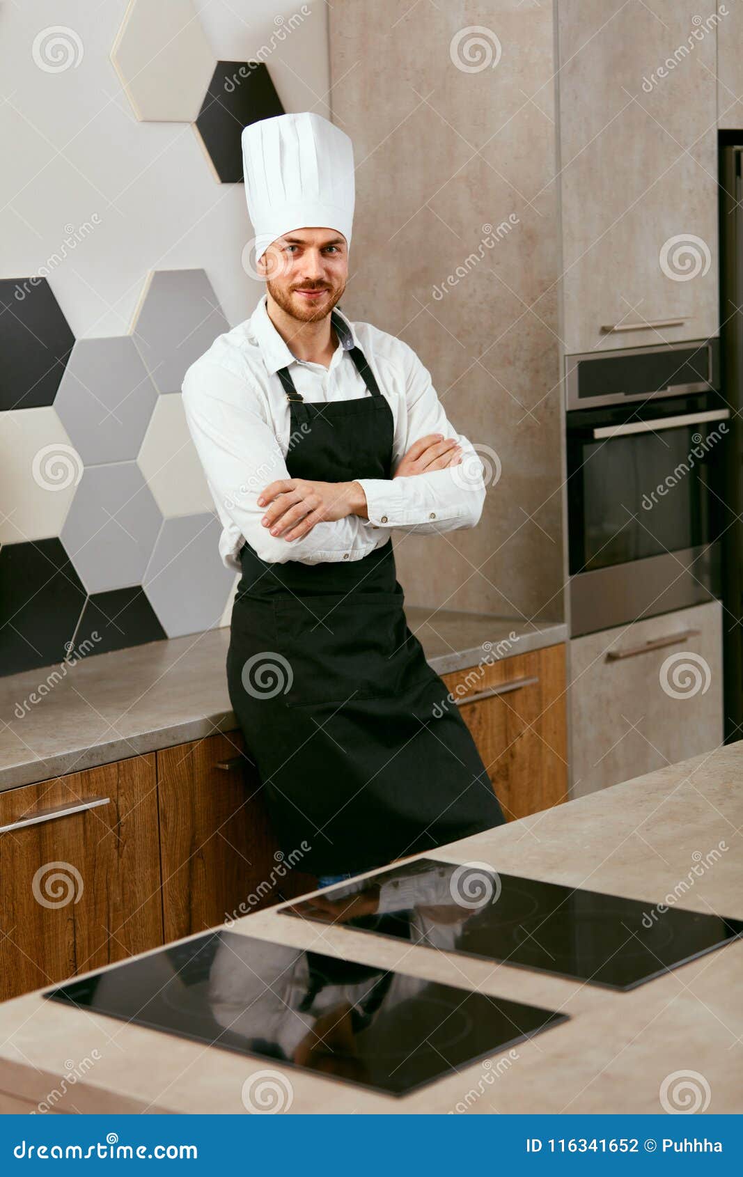 Young Cook in Kitchen. Portrait Stock Photo - Image of indoors ...
