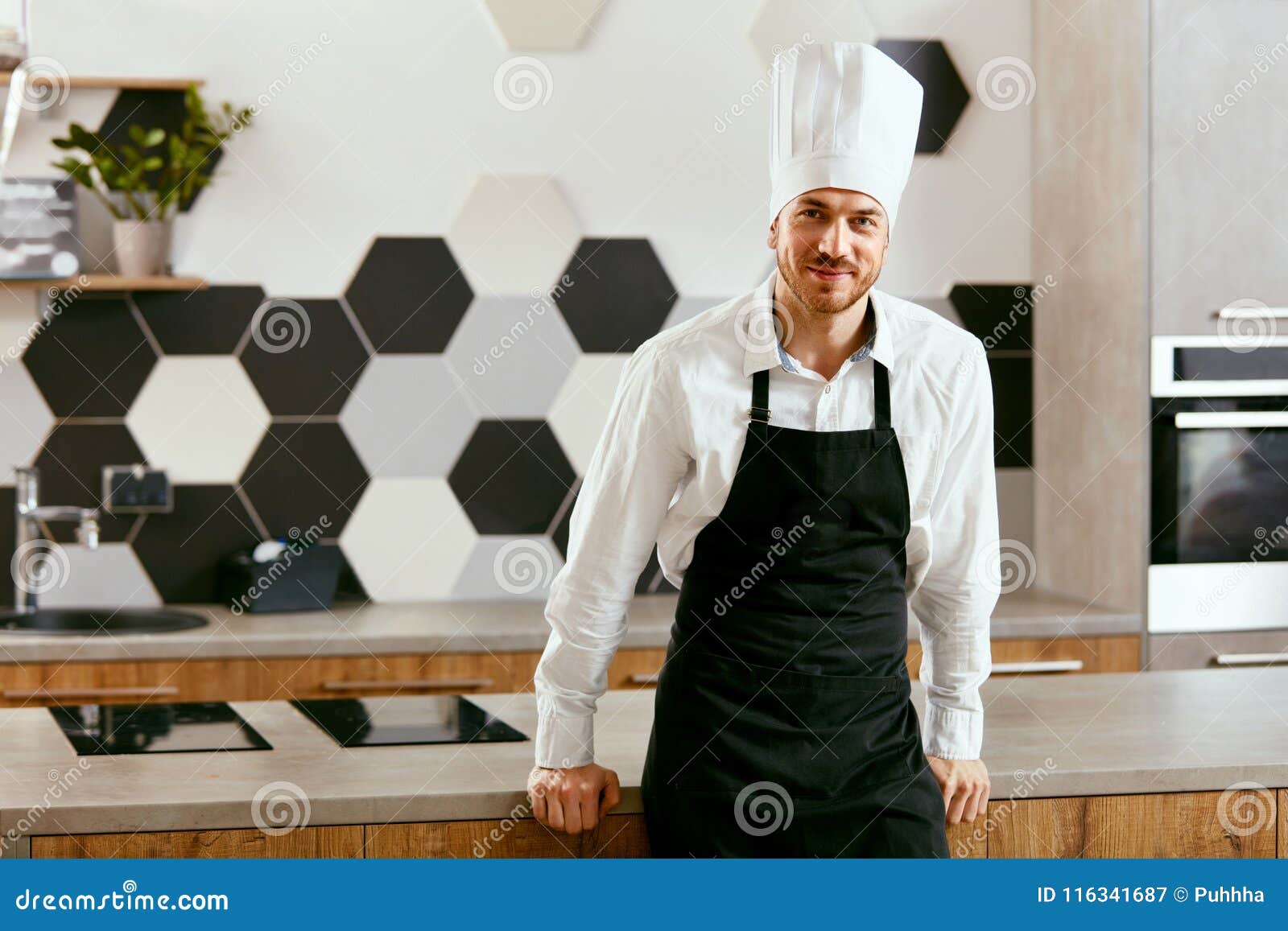 Young Cook in Kitchen. Portrait Stock Image - Image of pastry, chef ...