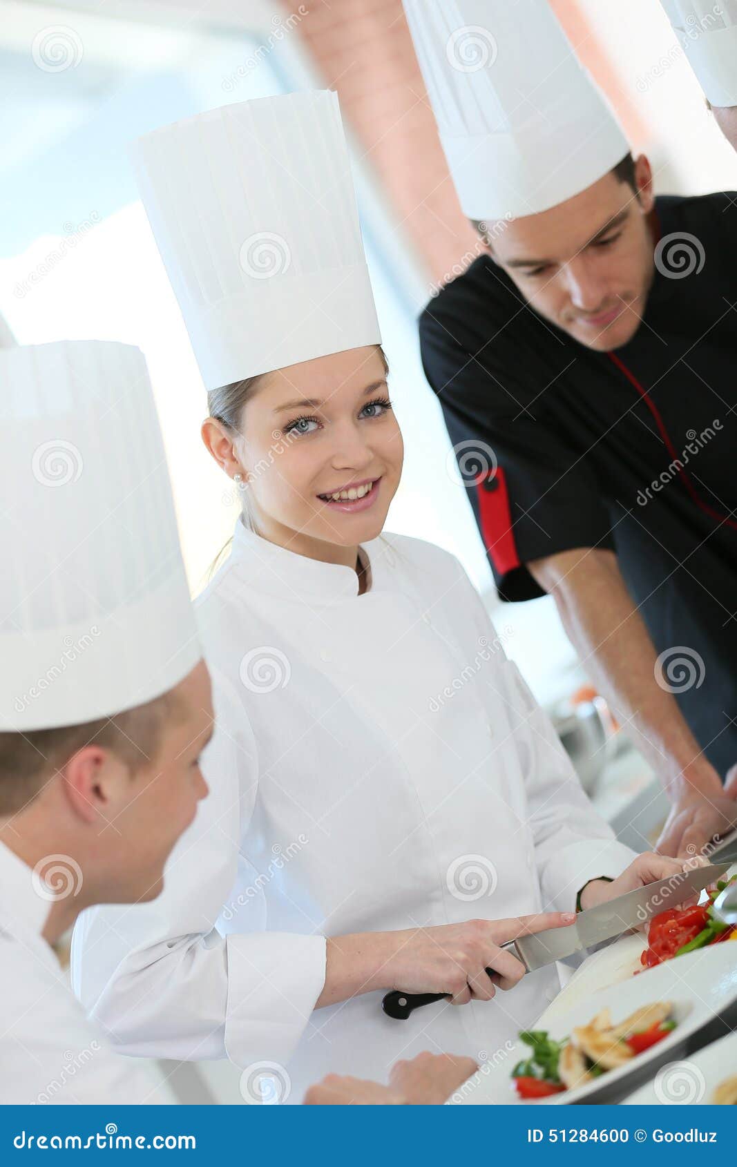 Young Cooking Trainee in Training Course Stock Photo - Image of blond ...
