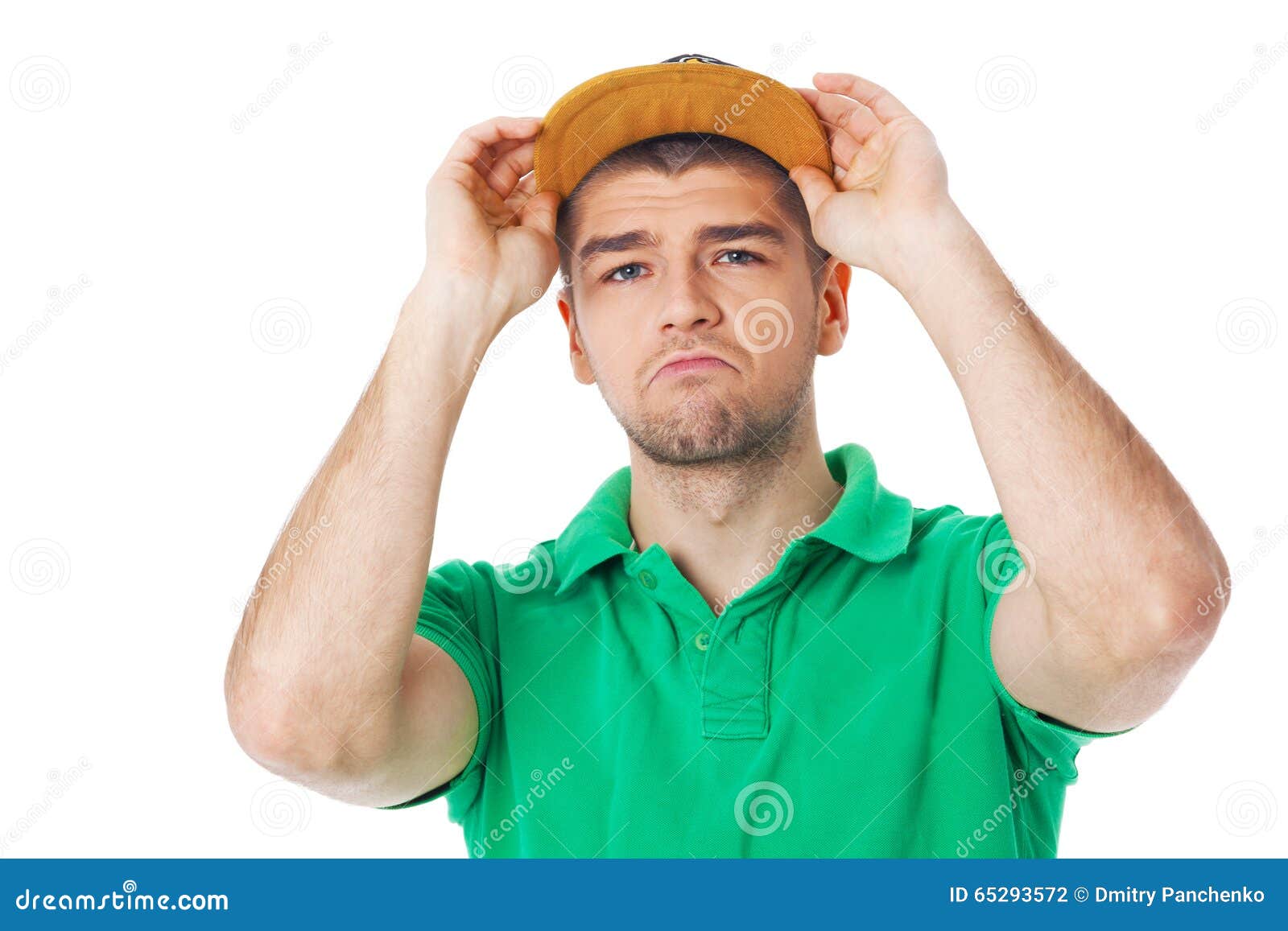 Young Cool Looking Man Posing in Studio. Stock Photo - Image of green ...
