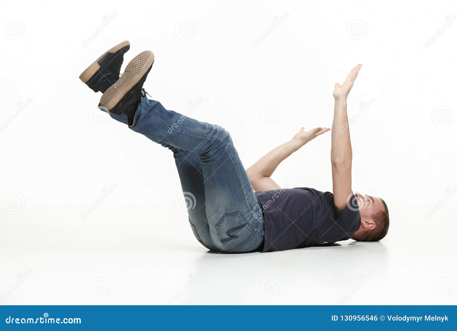 Young Cool Man Full Body Scared Pose. Stock Photo - Image of full ...