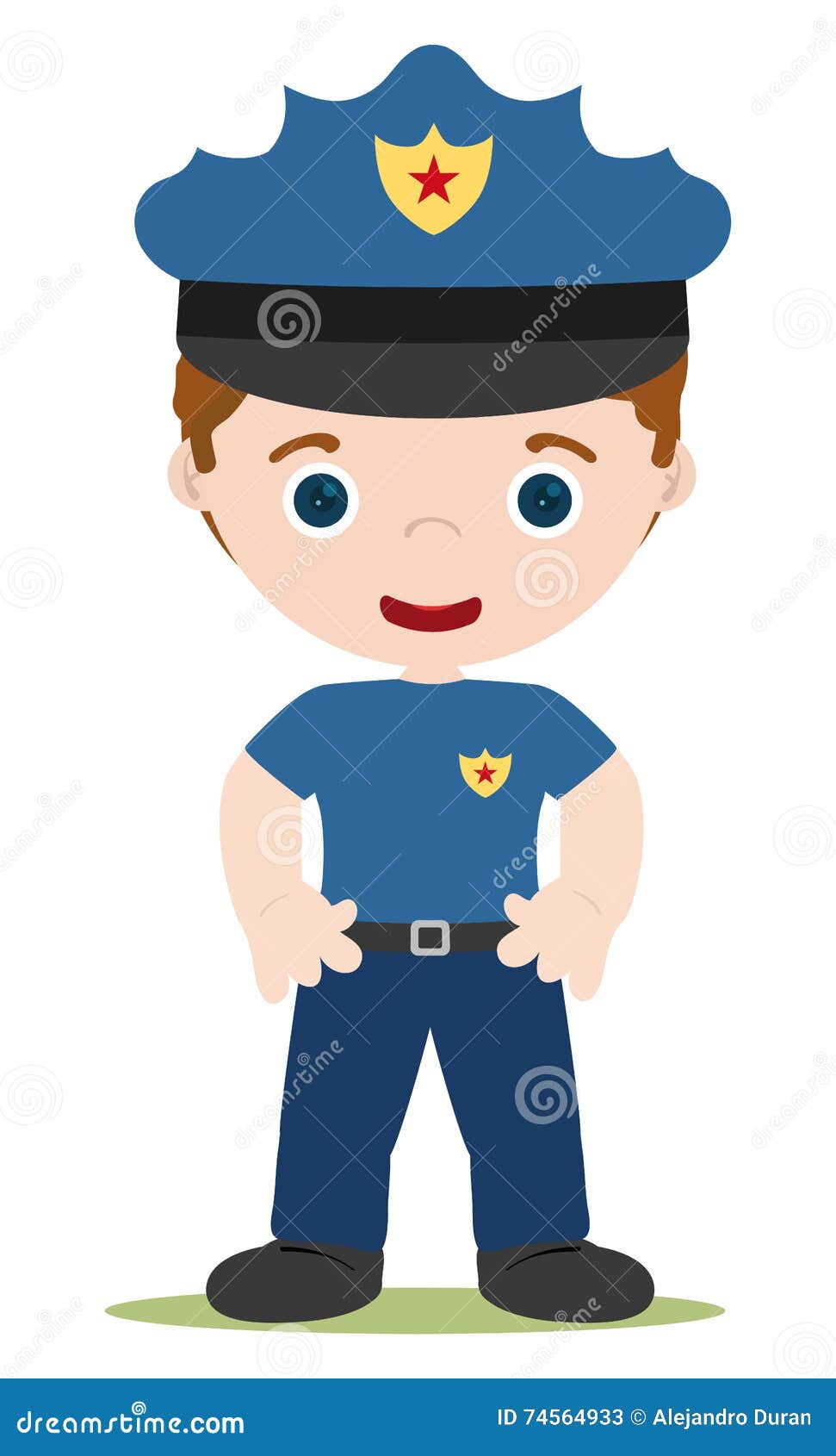 Young cop cartoon stock vector. Illustration of police - 74564933