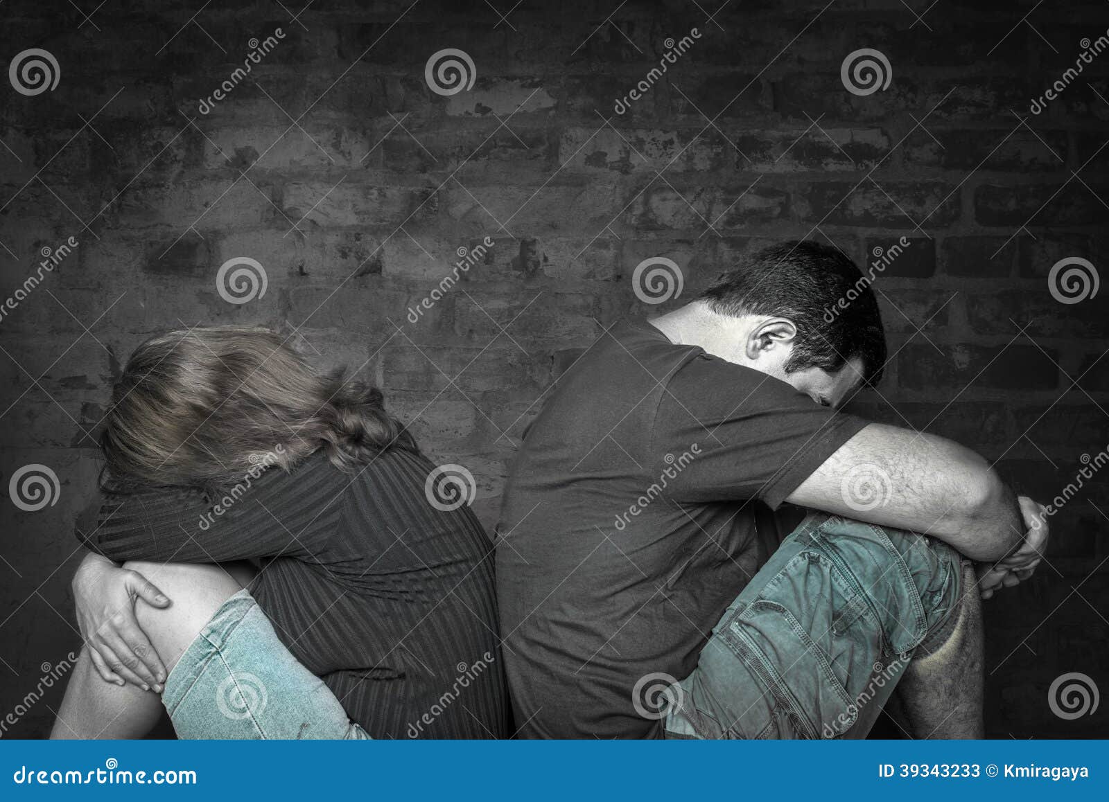 Young Couple Angry at Each Other Sitting Back To Back Stock Image ...