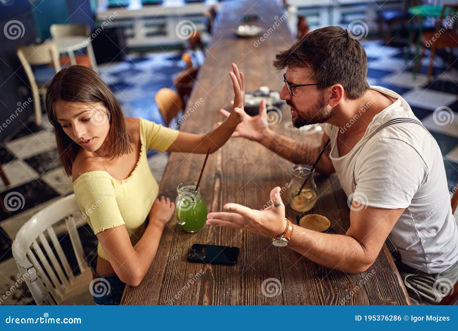 Young Couple Arguing in a Cafe Stock Photo - Image of leisure, casual ...