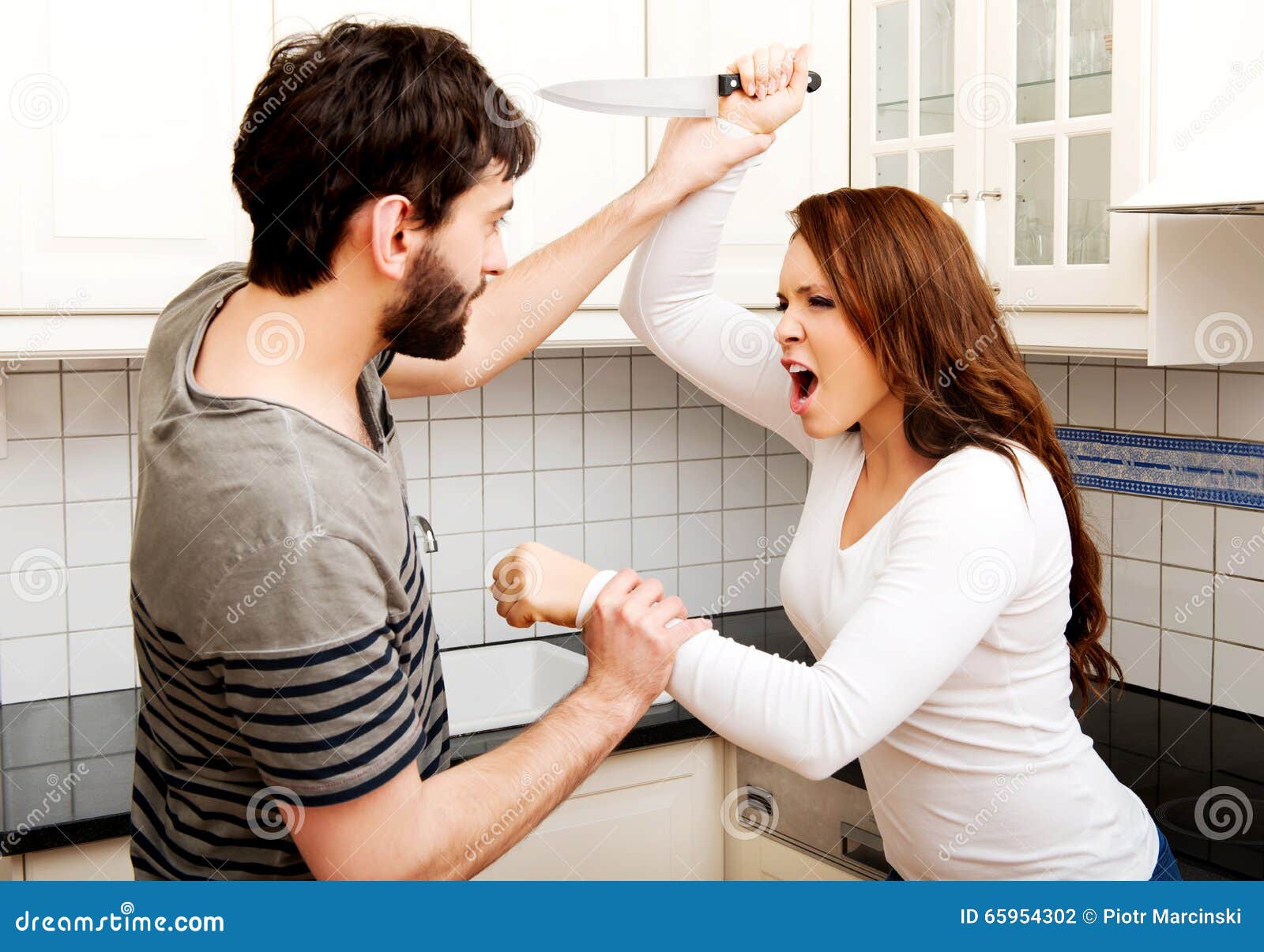 Young Couple Arguing in the Kitchen. Stock Photo - Image of anger ...
