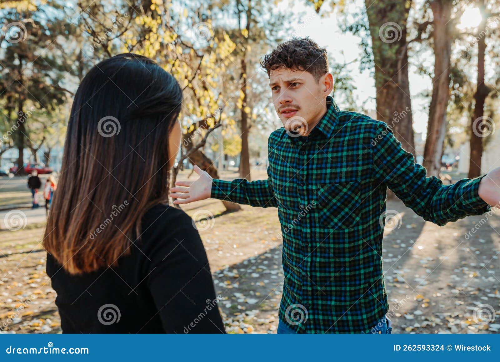 A Young Couple Arguing Outdoors Stock Photo - Image of arguing, anger ...