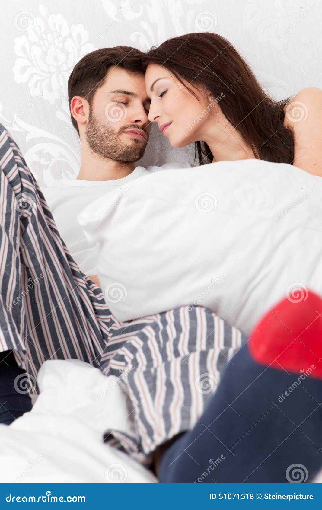 Young couple in bed stock photo. Image of together, bright - 51071518