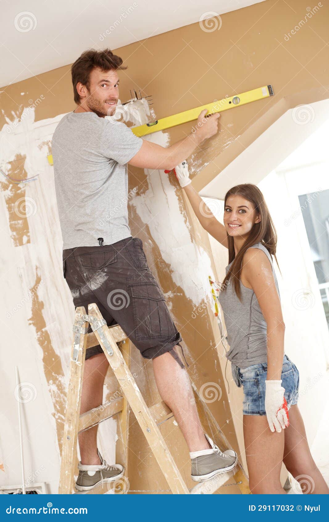 Young Couple Building New Home Stock Photo - Image of 3035, improving ...