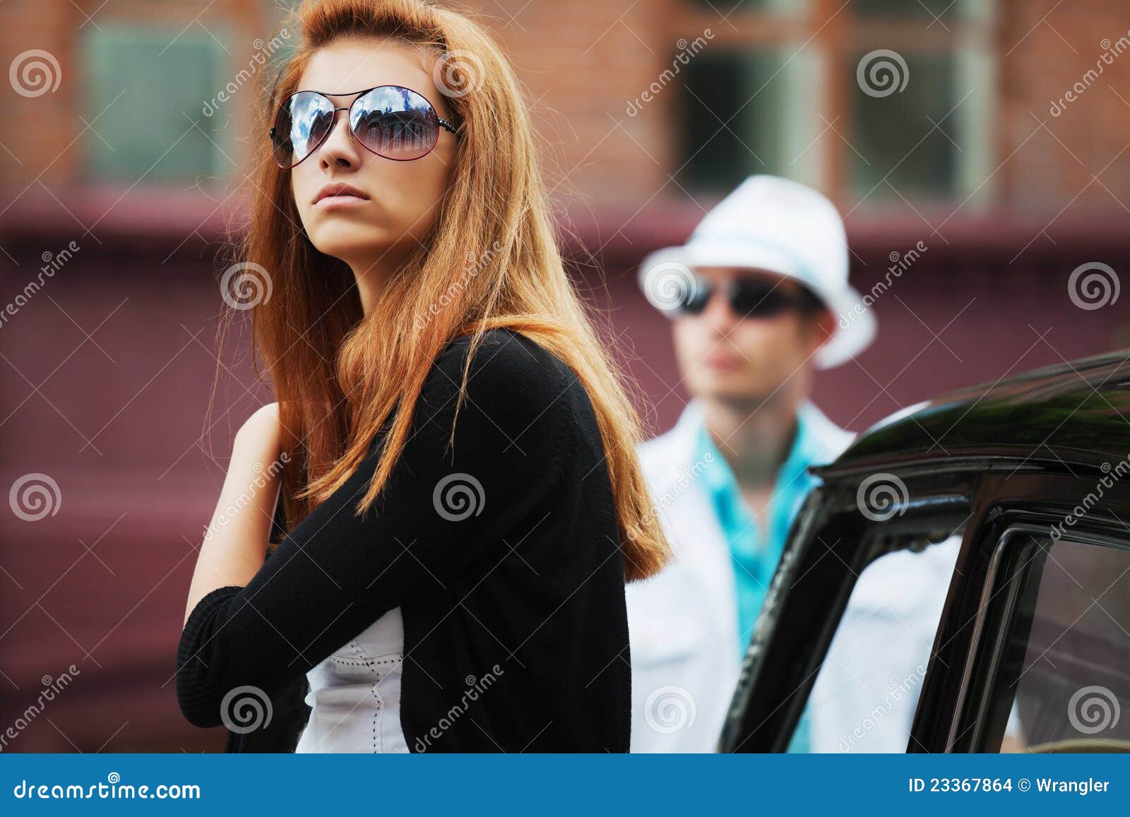 Young couple in conflict stock photo. Image of outside - 23367864