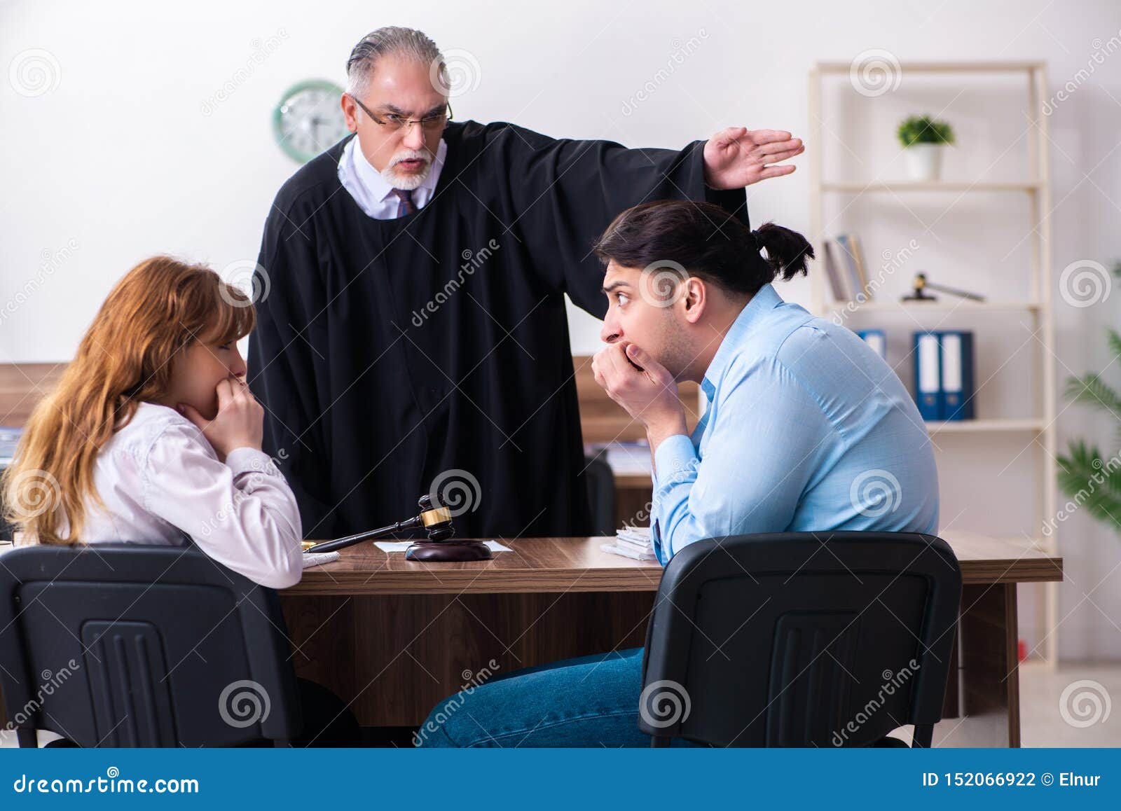 Young Couple in the Courthouse in Divorce Concept Stock Photo - Image ...
