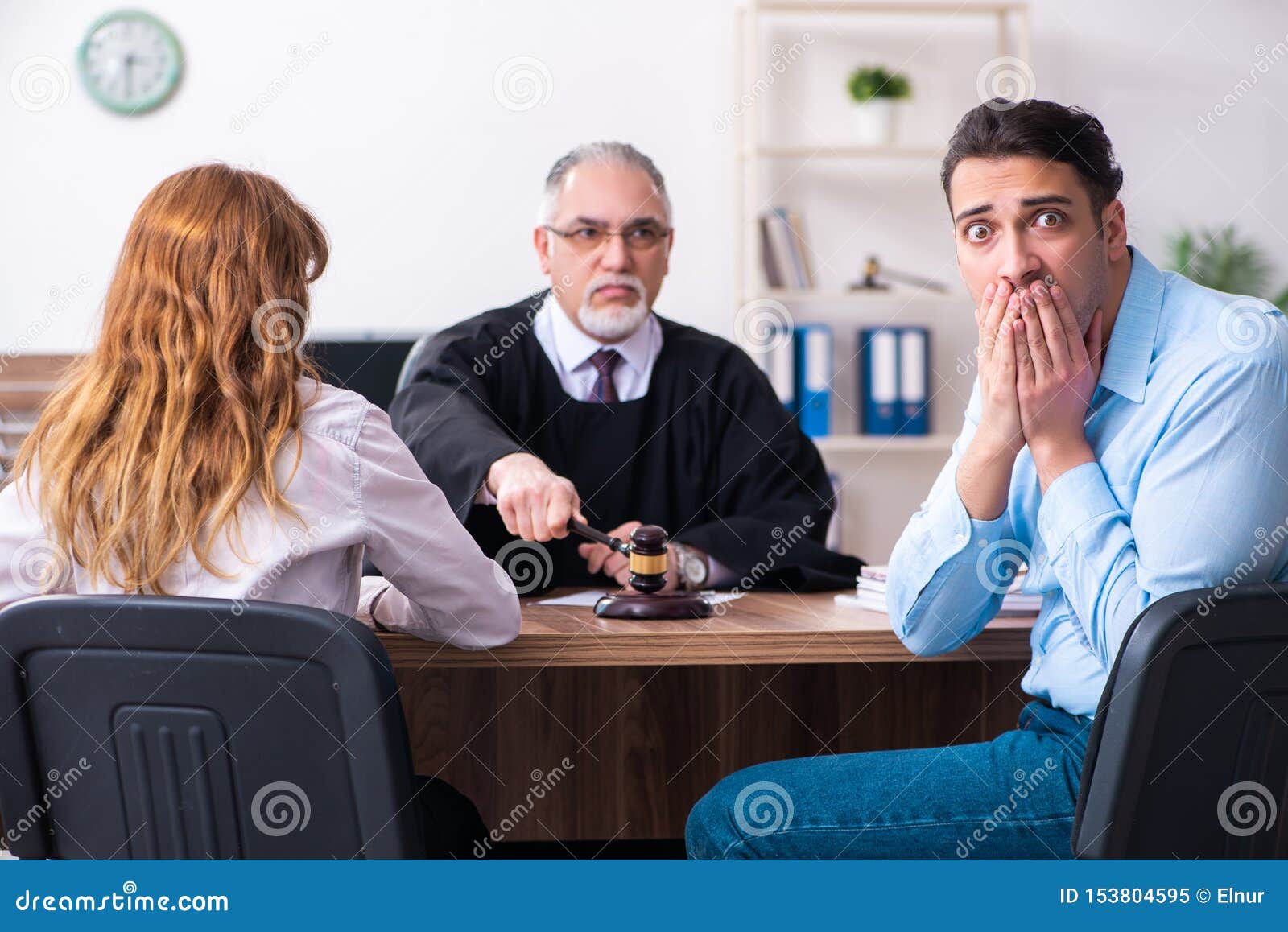 Young Couple in the Courthouse in Divorce Concept Stock Image - Image ...