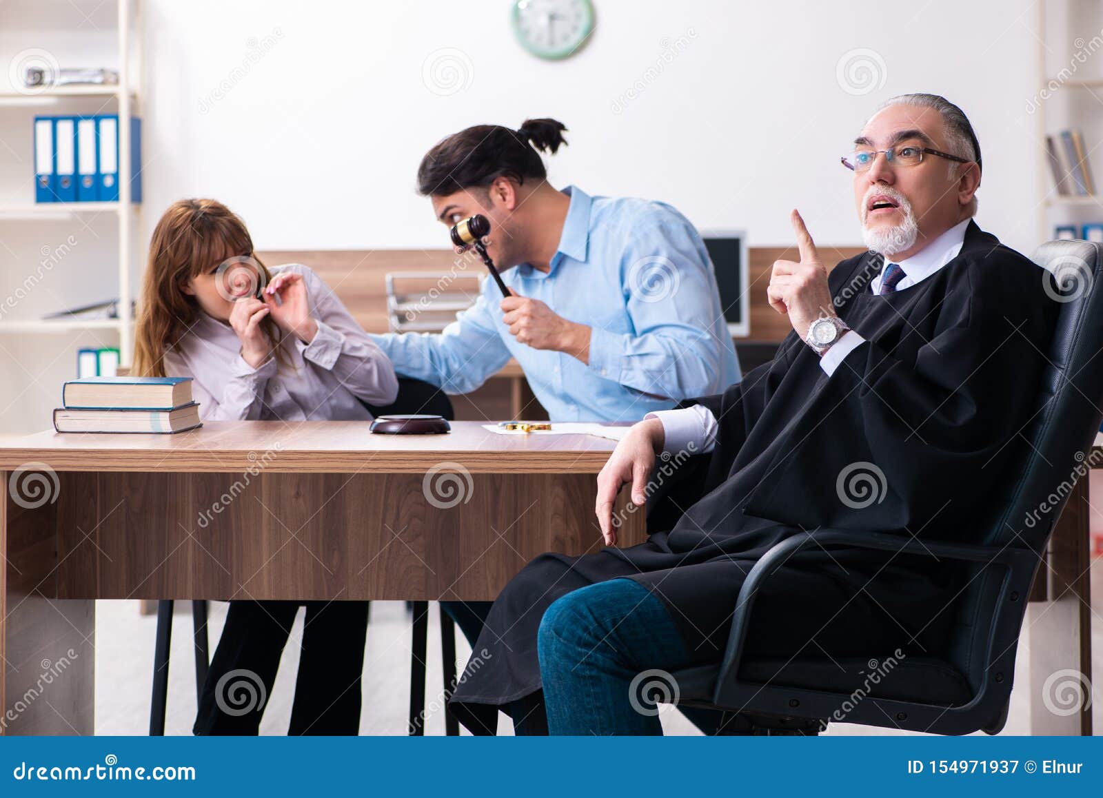 Young Couple in the Courthouse in Divorce Concept Stock Image - Image ...