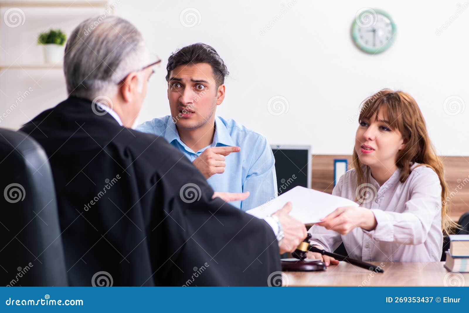Young Couple in the Courthouse in Divorce Concept Stock Image - Image ...
