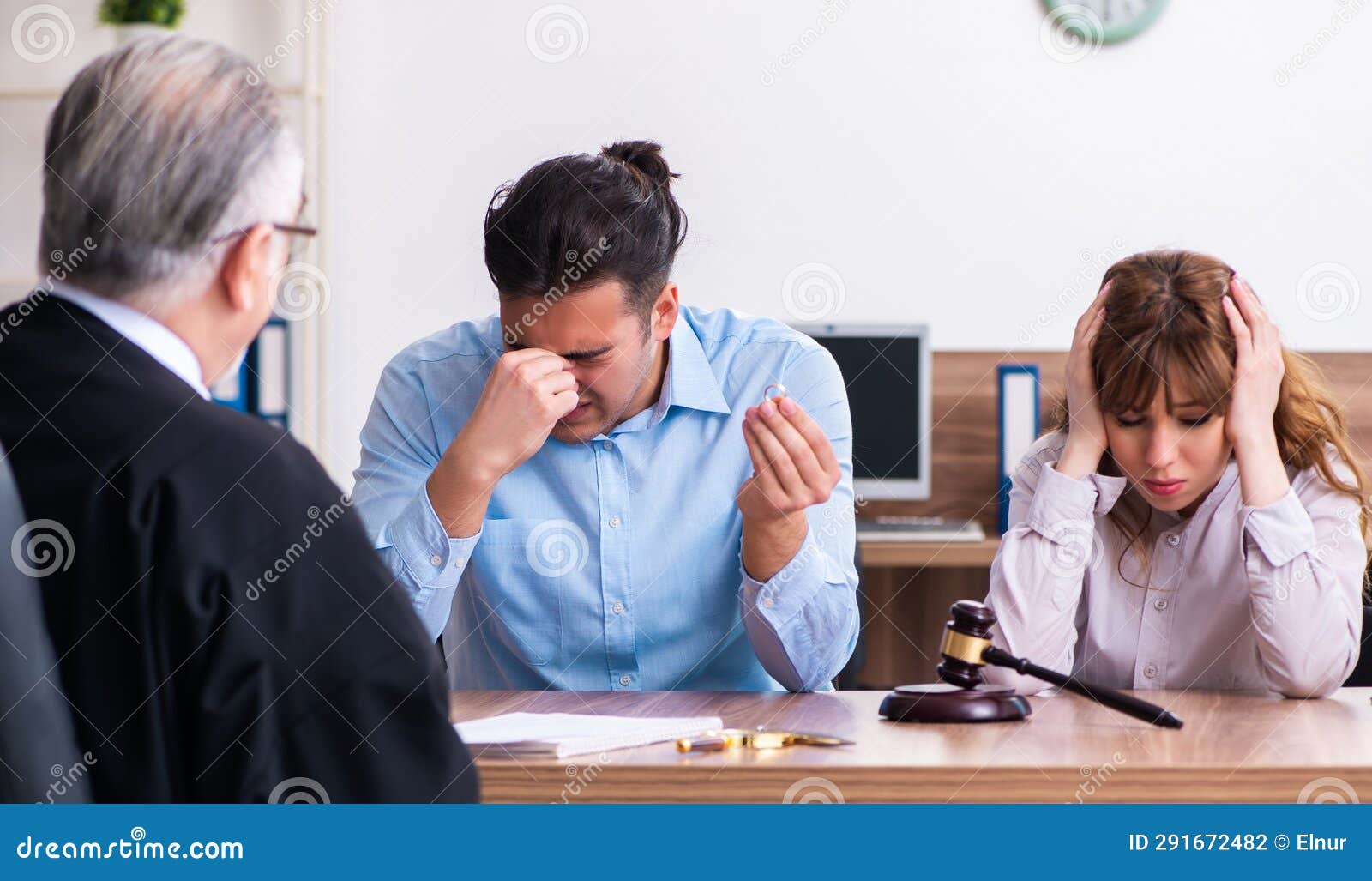 Young Couple in the Courthouse in Divorce Concept Stock Photo - Image ...