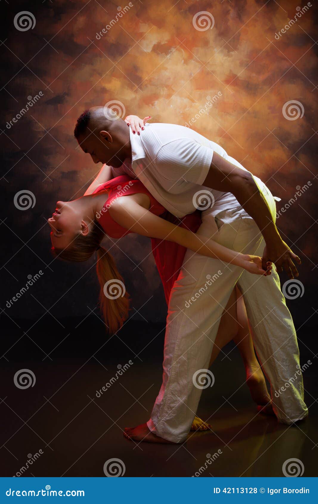 Young Couple Dances Caribbean Salsa Stock Photo - Image of love, latin ...