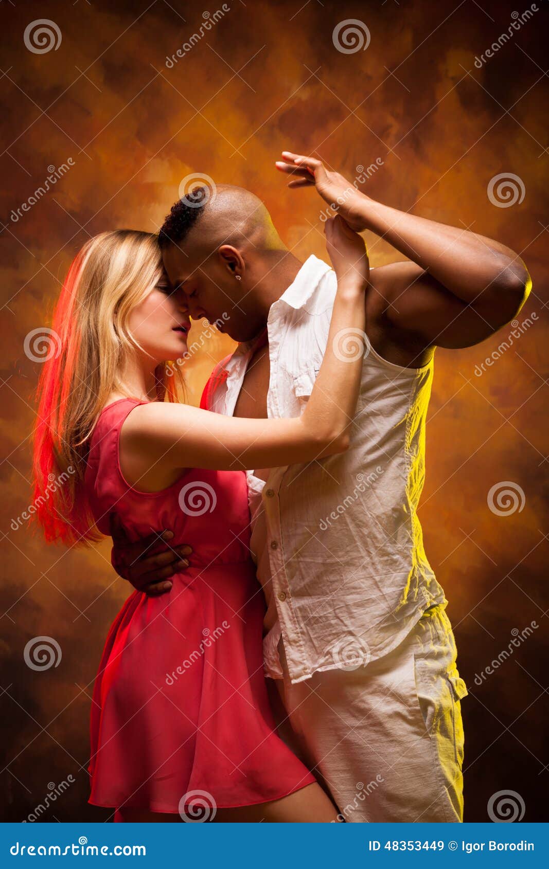 Young Couple Dances Caribbean Salsa Stock Image Image Of Couple Pair